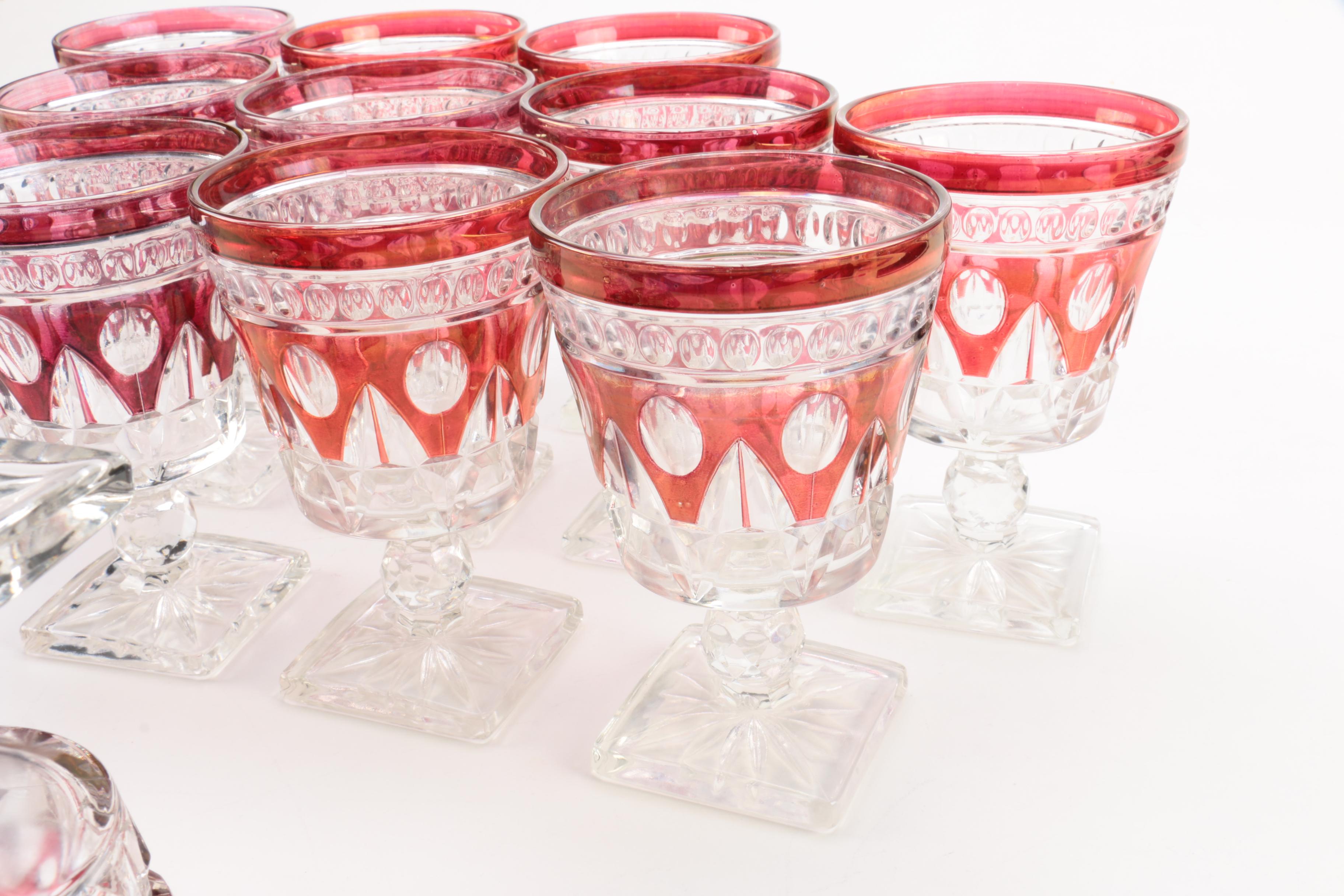 Colony "Parklane Ruby" Flashed Glass Goblets | EBTH