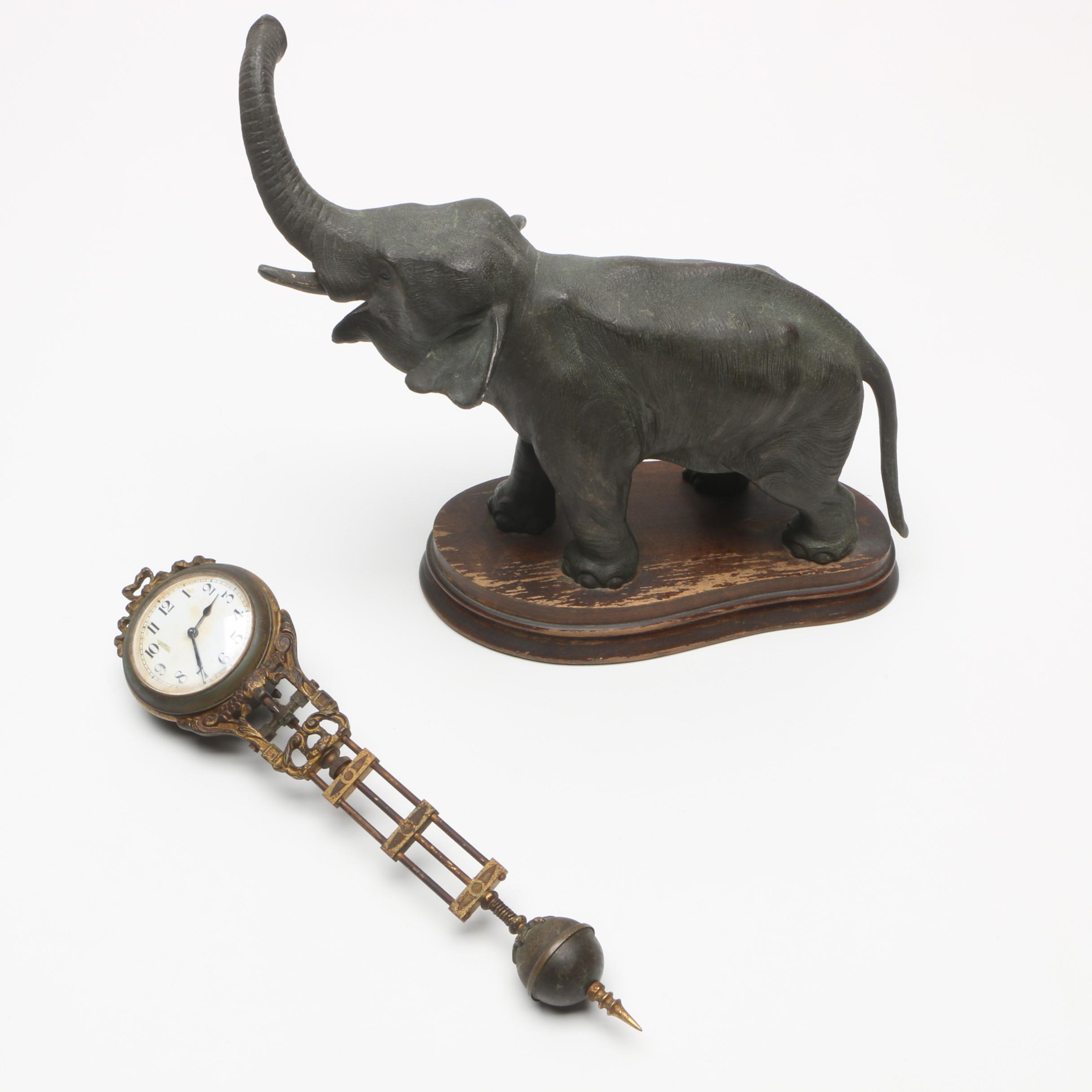 Antique German Junghans Elephant Mystery Clock with Sphere Pendulum | EBTH