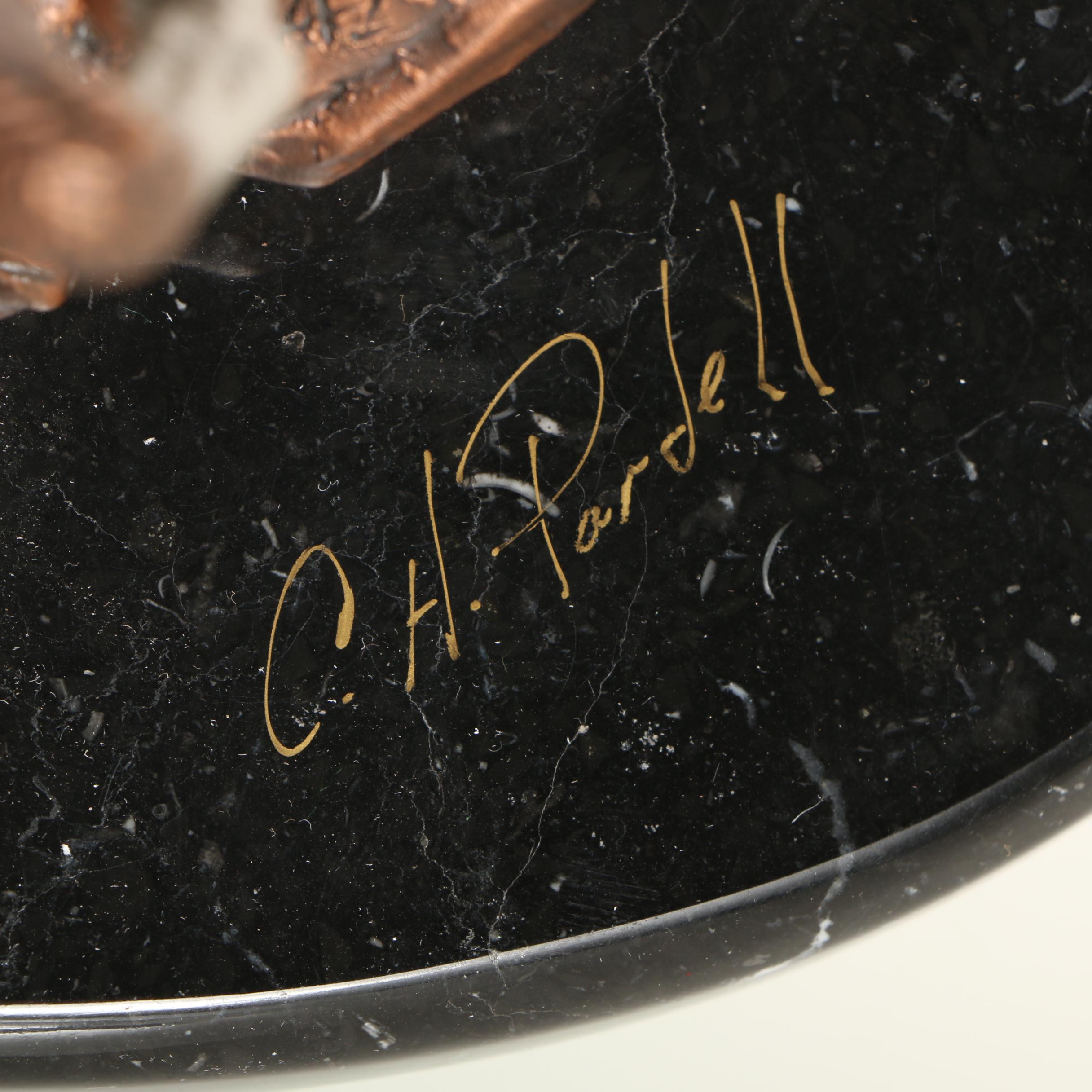 Christopher Pardell Hand Embellished Metal Sculpture "Crow Warrior" | EBTH