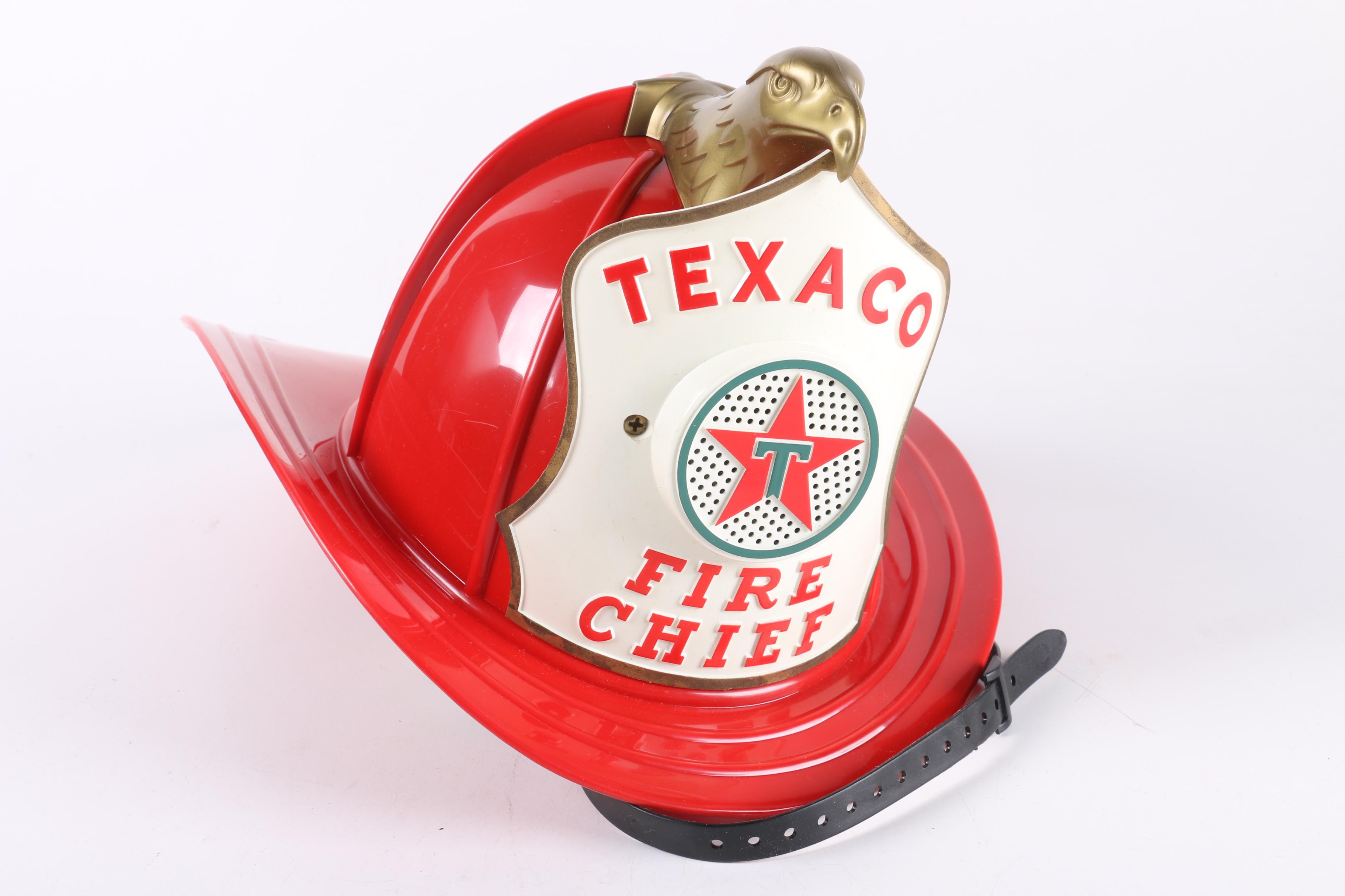 Vintage Texaco Fire Chief Helmet with Loudspeaker | EBTH