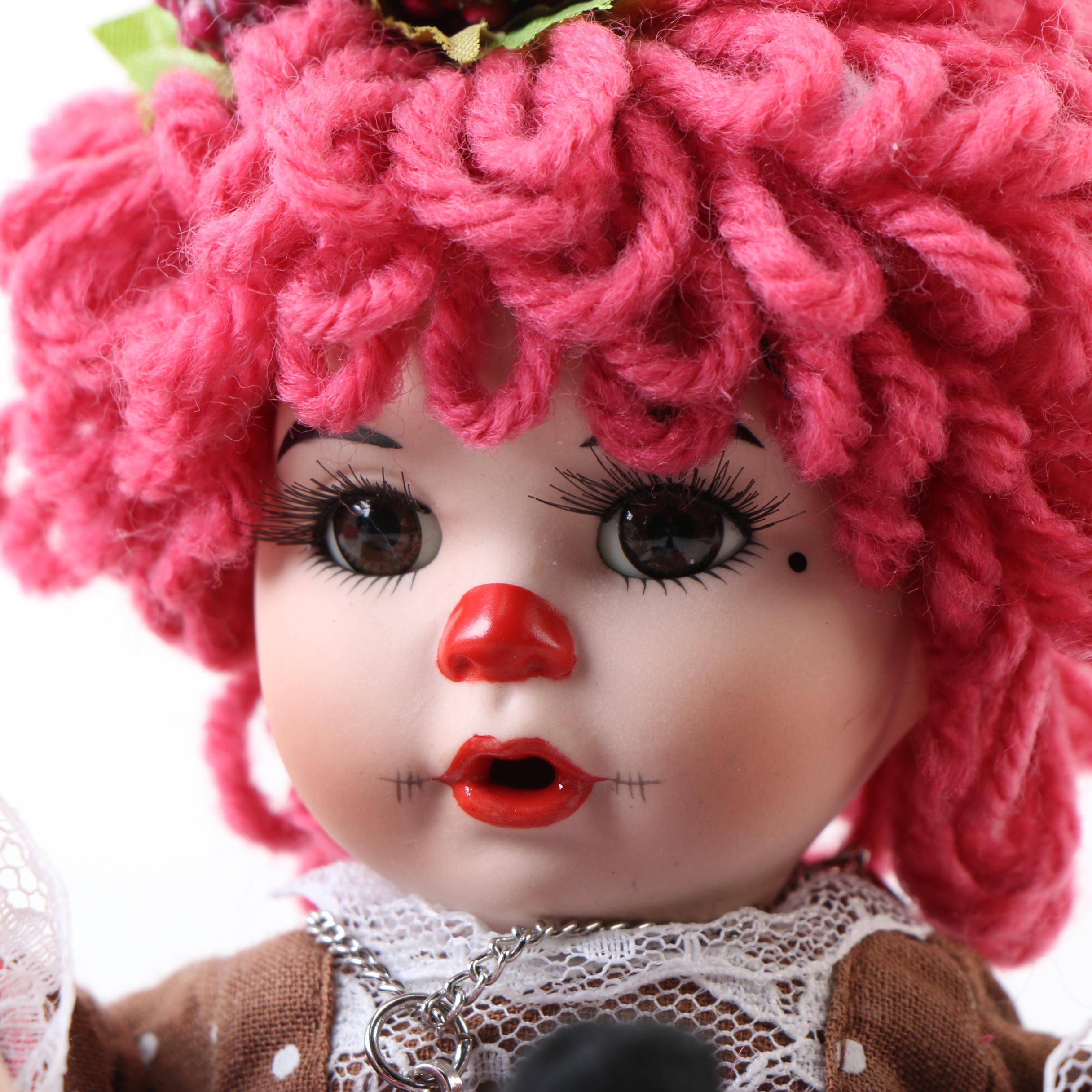Marie Osmond Porcelain "Chocolate Raspberry" Rag-a-Muffin Doll | EBTH