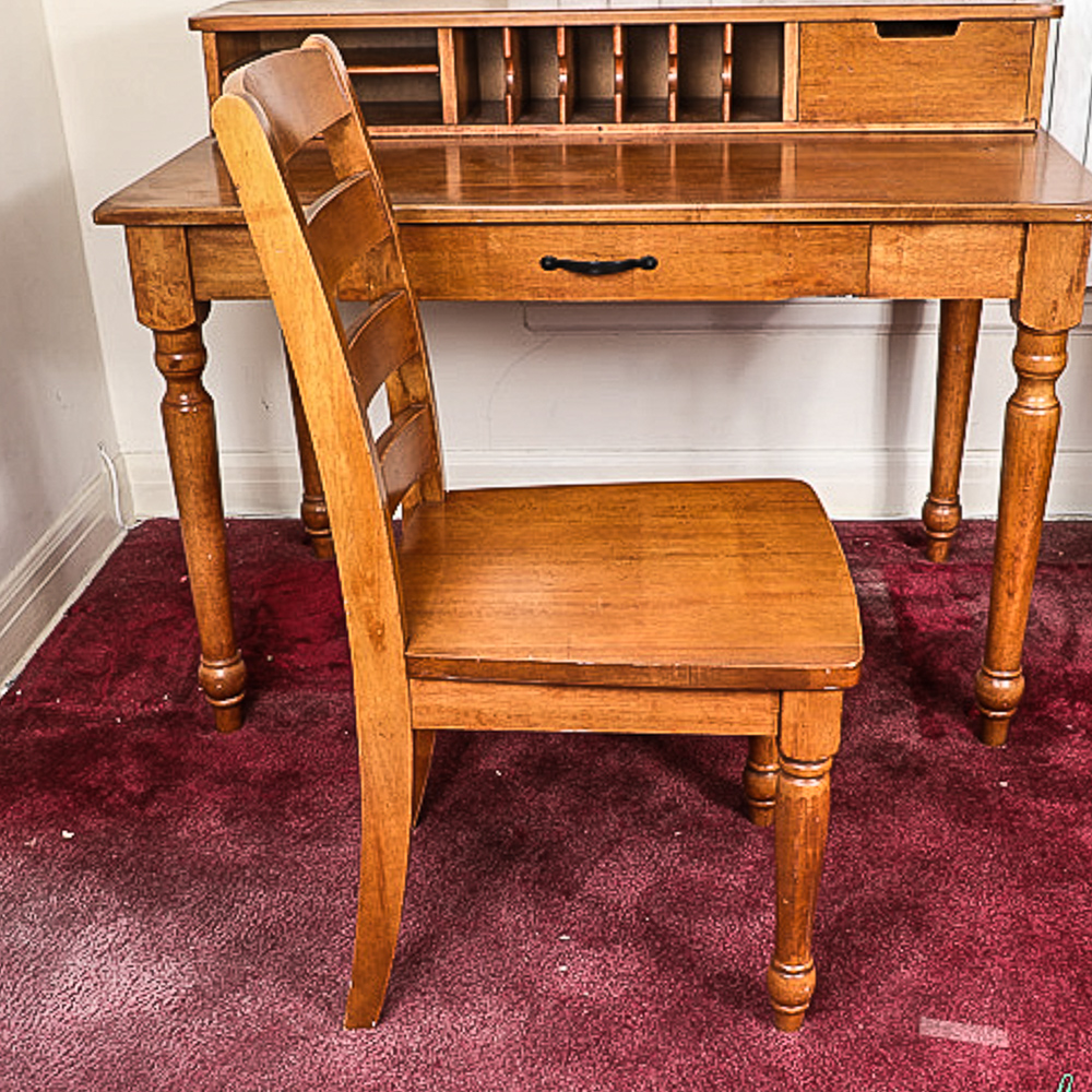 Contemporary Maple Desk and Chair by World Market | EBTH