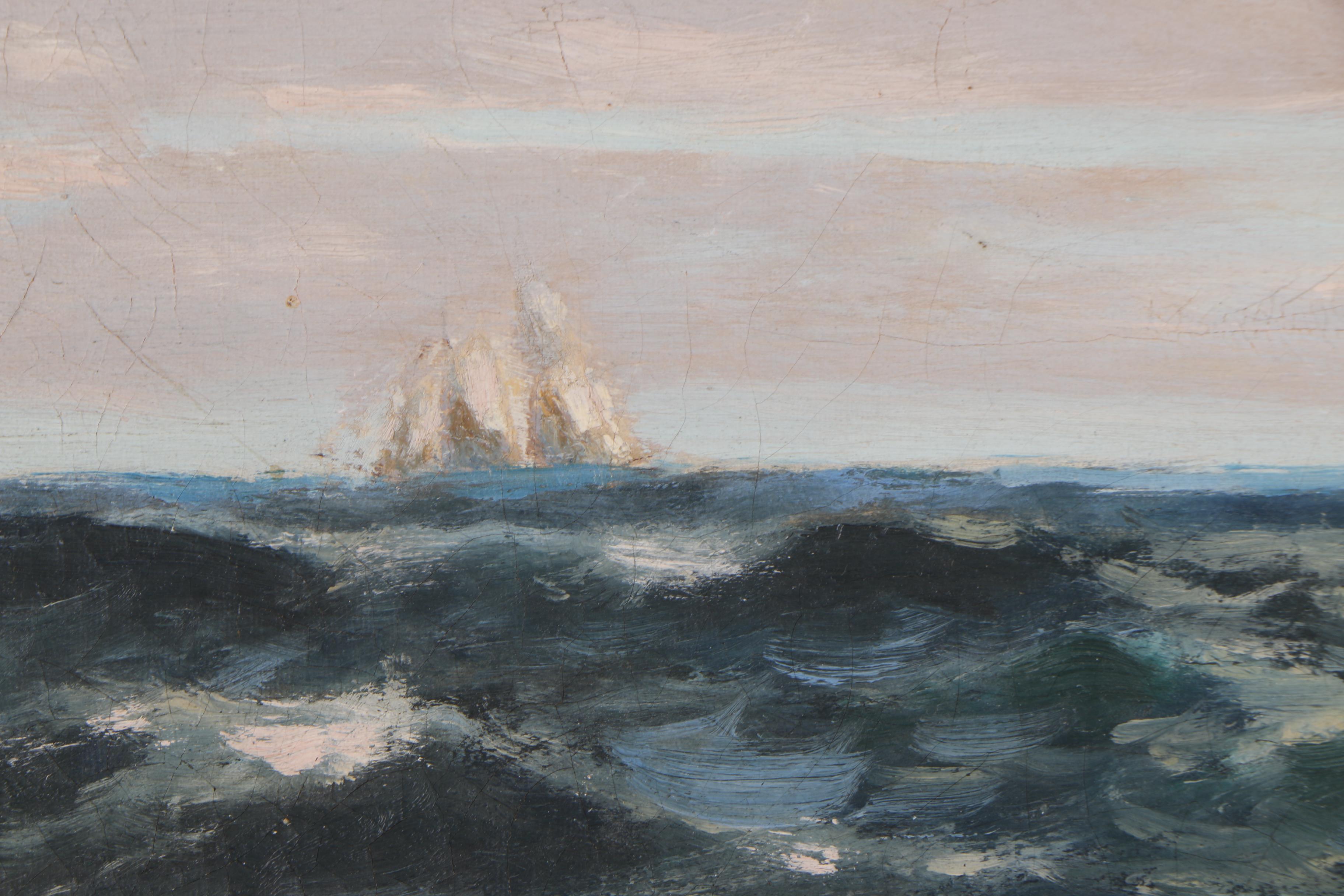 Nautical Oil Painting on Canvas "Red Jacket - Clipper Ship" | EBTH