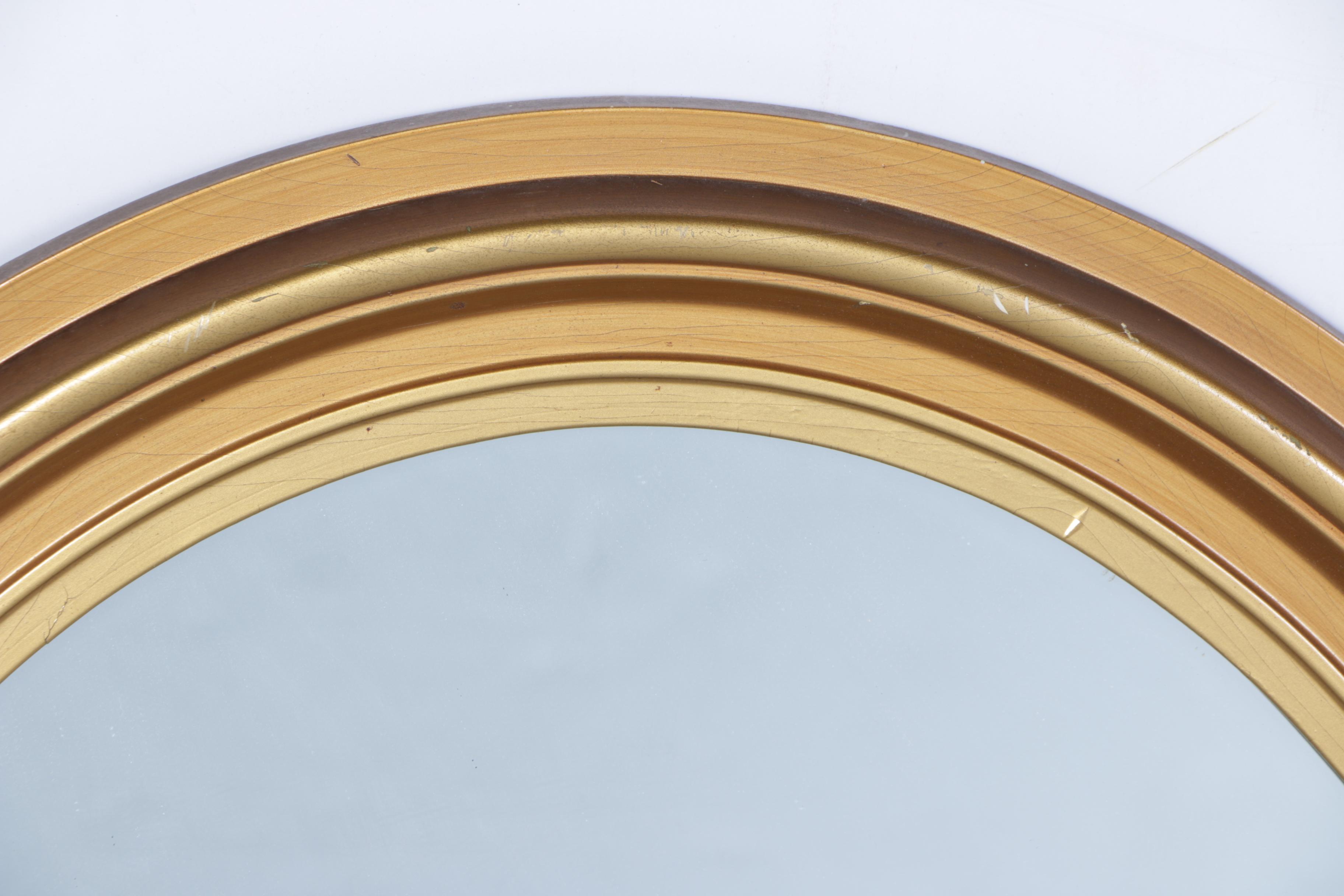 Vintage Wood Framed Oval Wall Mirror | EBTH