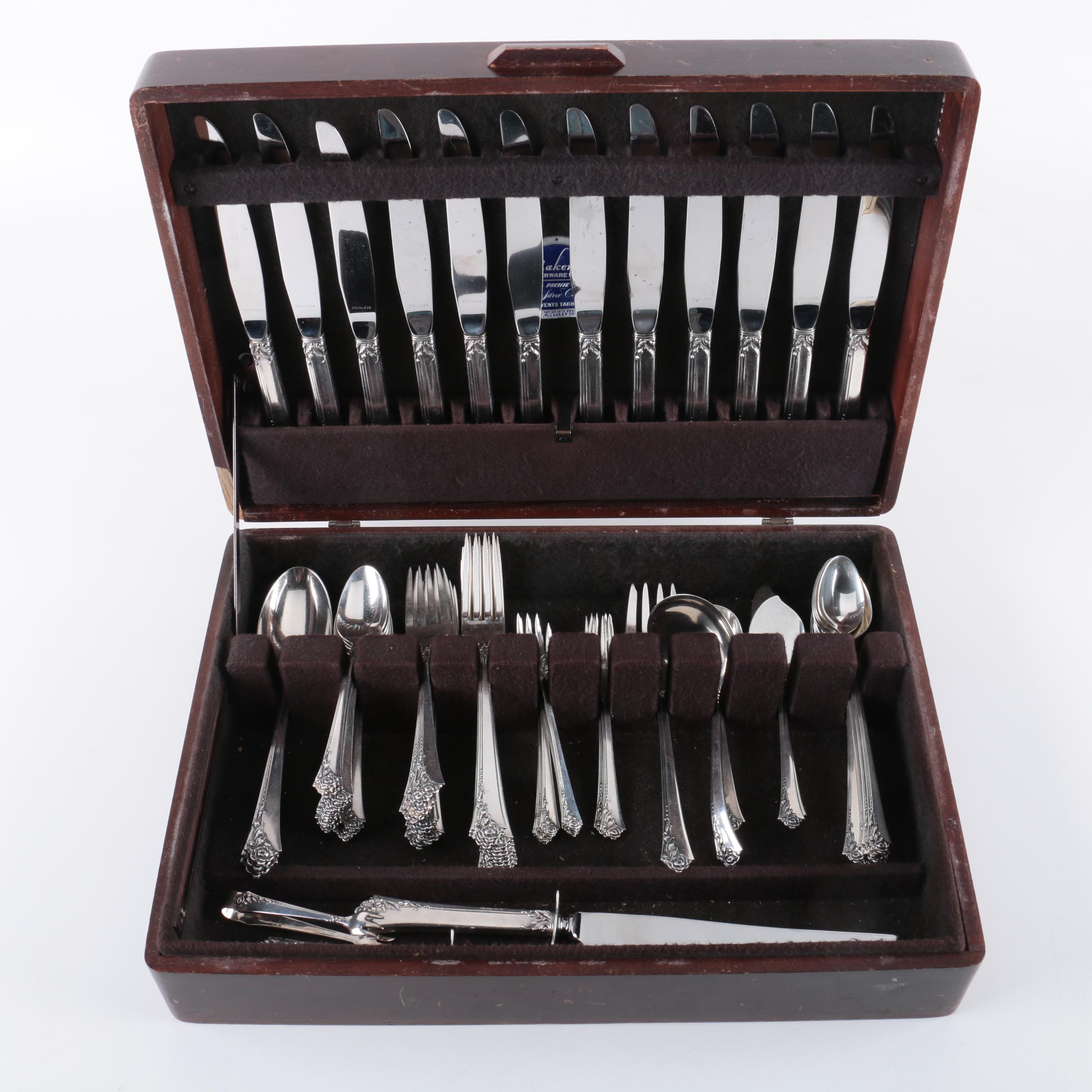 Heirloom Sterling "Damask Rose" Sterling Silver Flatware Set | EBTH
