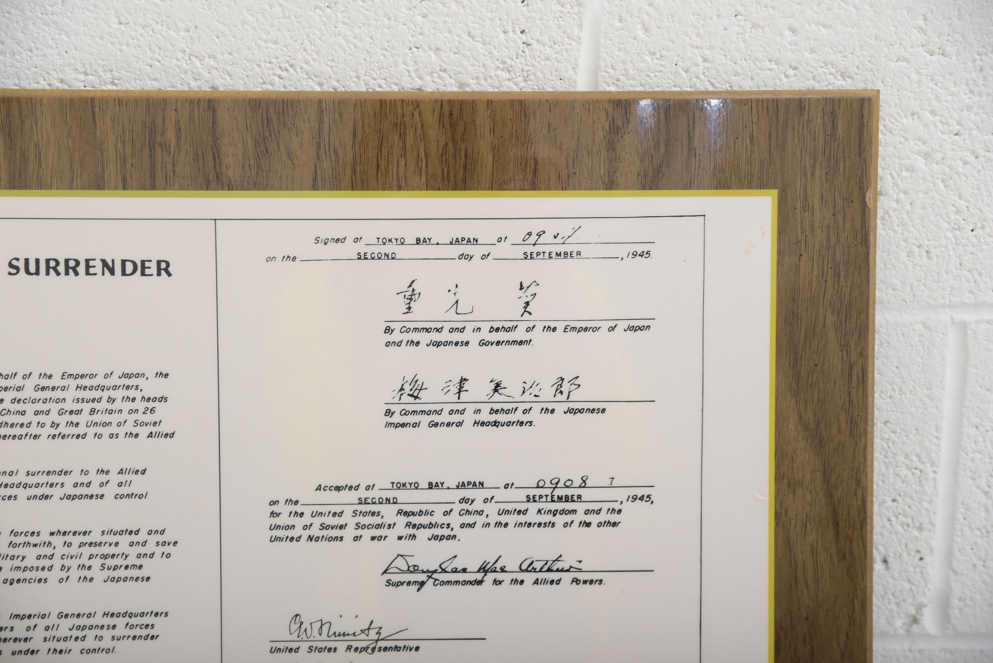 WWII Japanese Instrument of Surrender Reproduction Document | EBTH