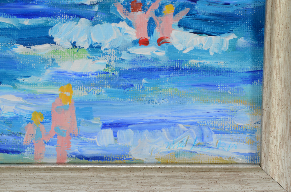 William Becker Acrylic on Canvas Board "The Beach and a Swim" | EBTH