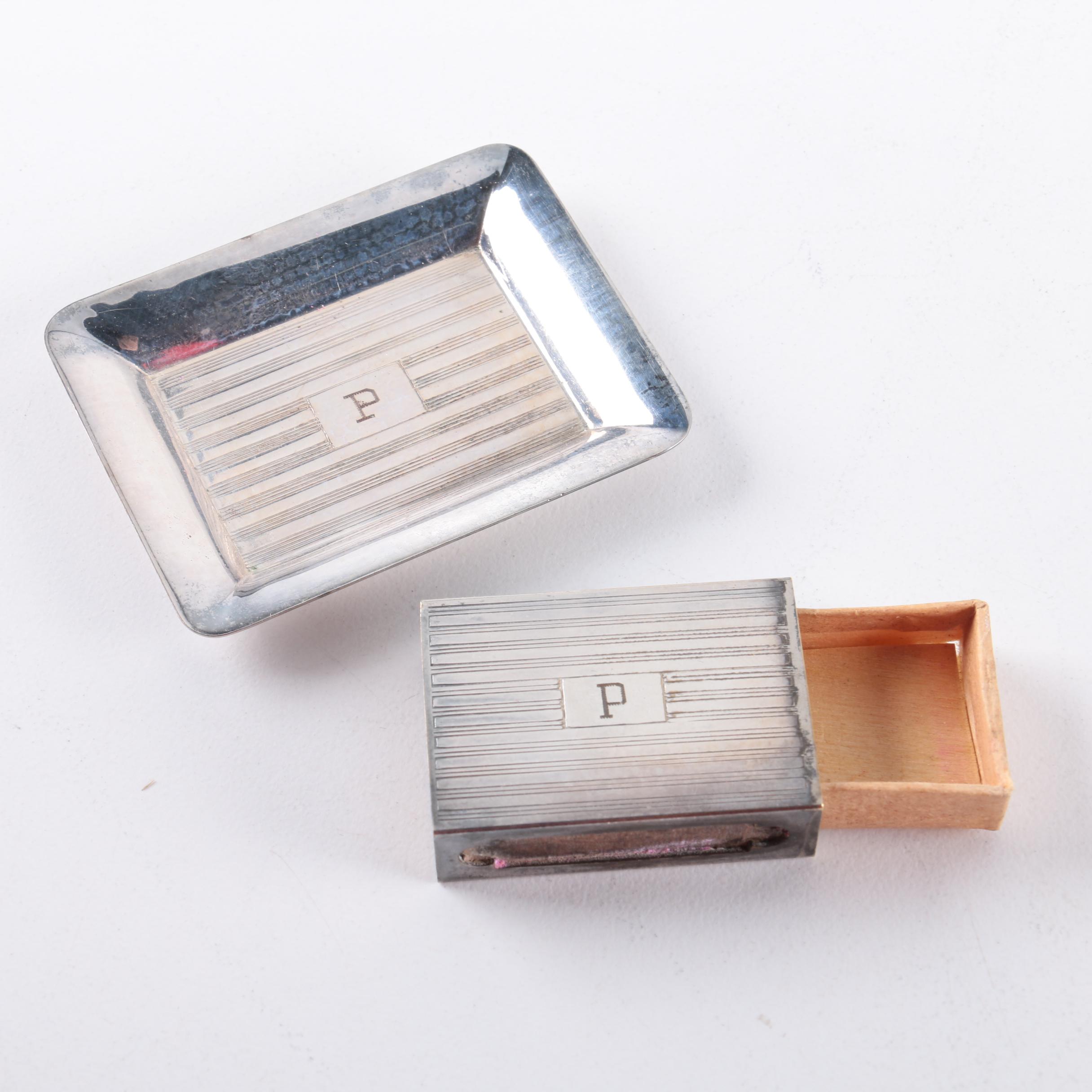 Collection of Silver Plate Matchbox Covers with Matching Individual ...