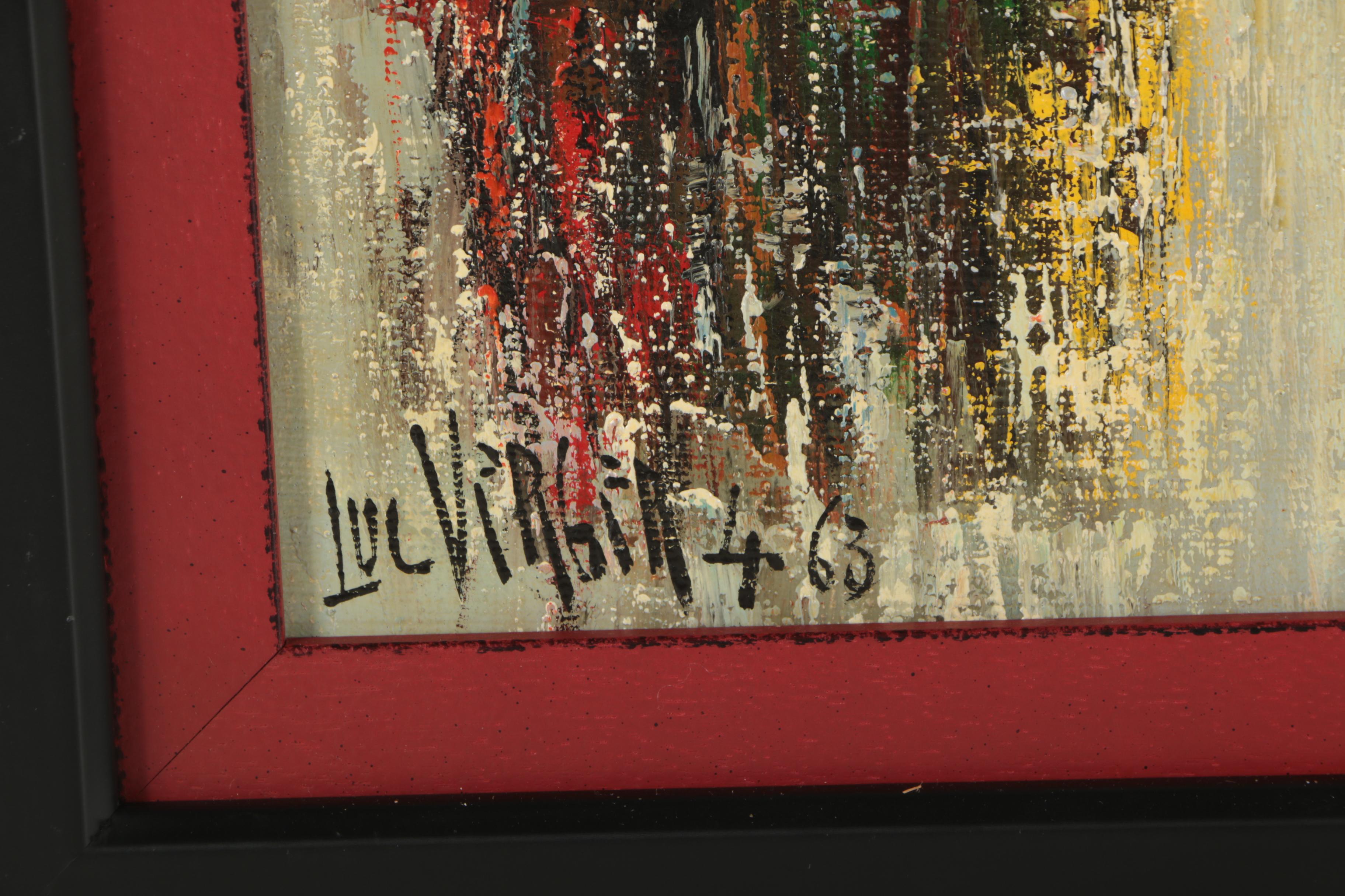 Luc Verger Mid Century Oil Painting of Ships at Sea | EBTH