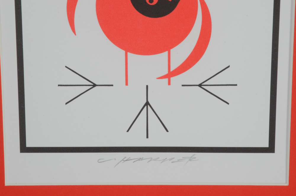 Charley Harper Lithograph "Charley's Cardinal" | EBTH