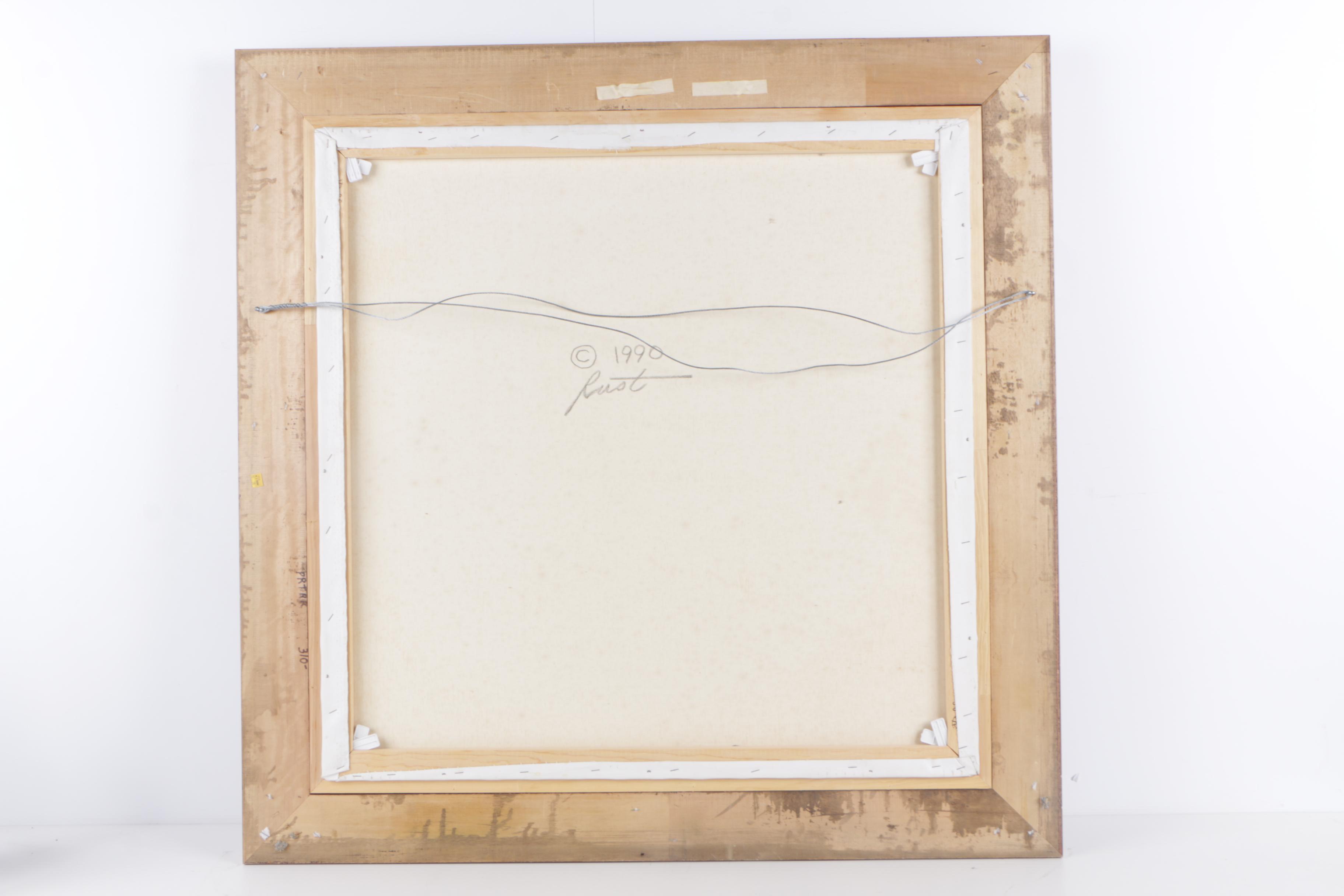 D.L. "Rusty" Rust Oil Painting of Clown "No Swimming" | EBTH