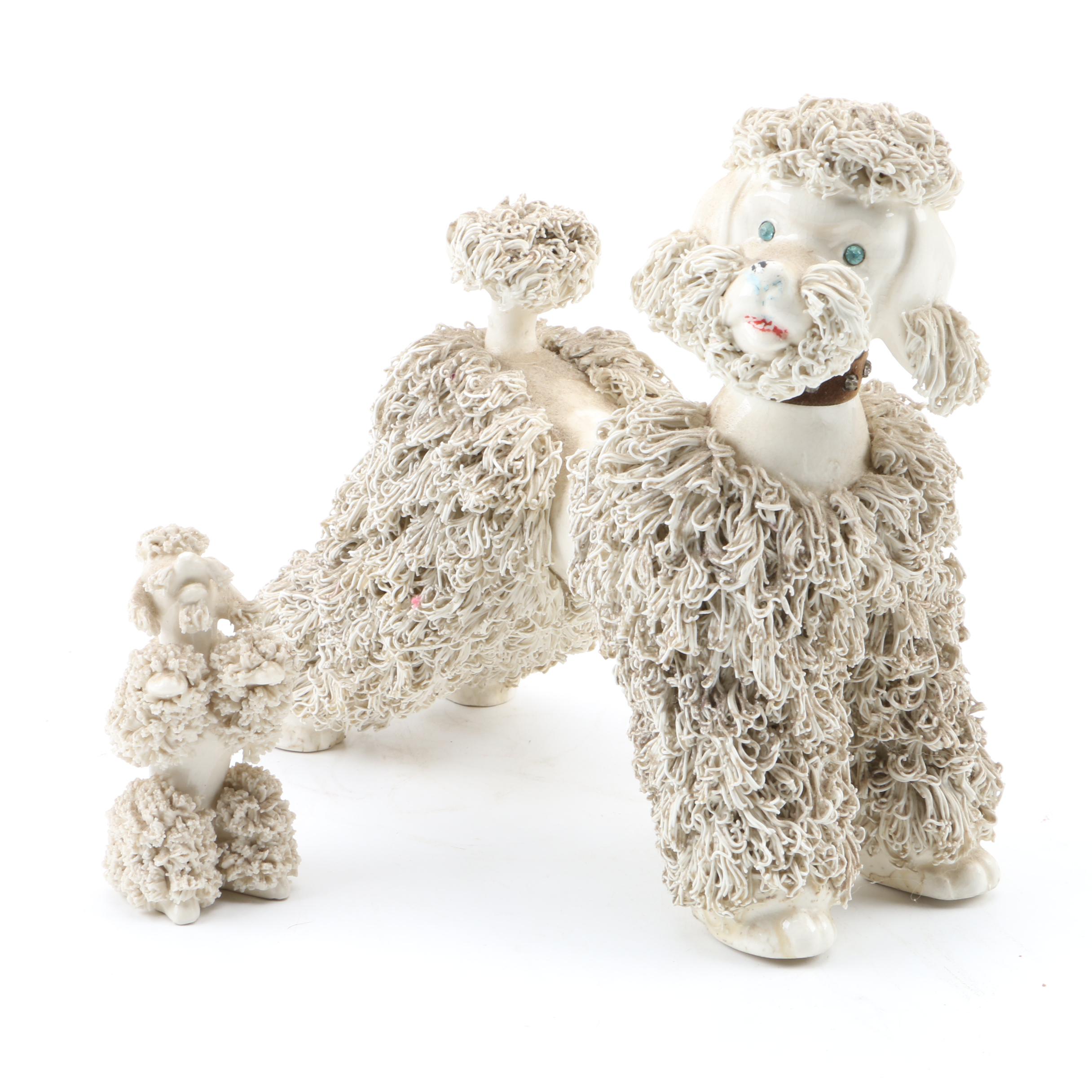 Circa 1940s Ceramic Poodle Figurines | EBTH