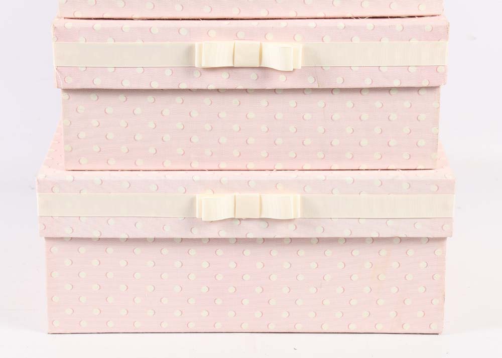 Pink and White Decorative Storage Boxes | EBTH