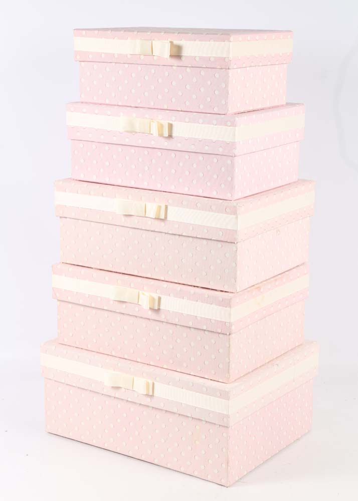 Pink and White Decorative Storage Boxes | EBTH