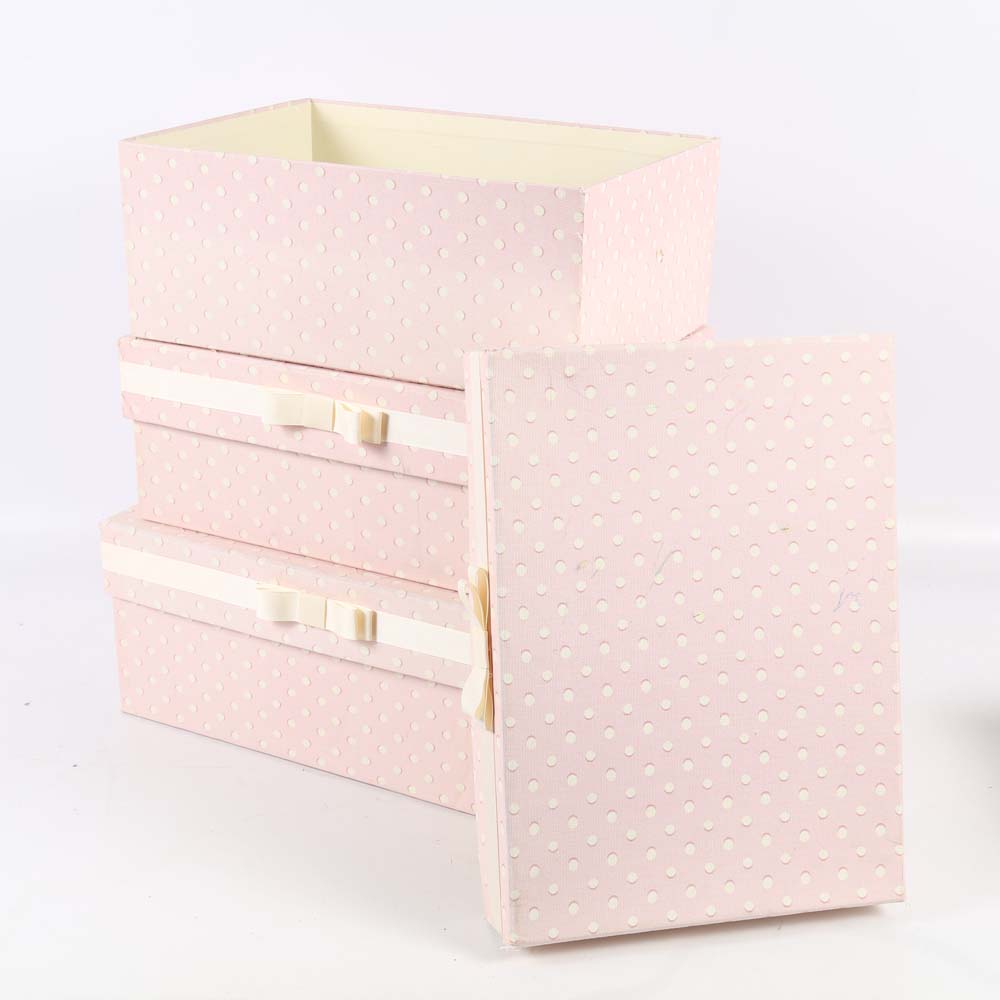 Pink and White Decorative Storage Boxes | EBTH