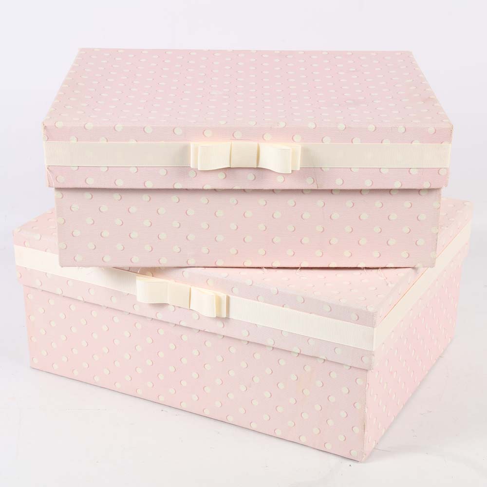Pink and White Decorative Storage Boxes | EBTH