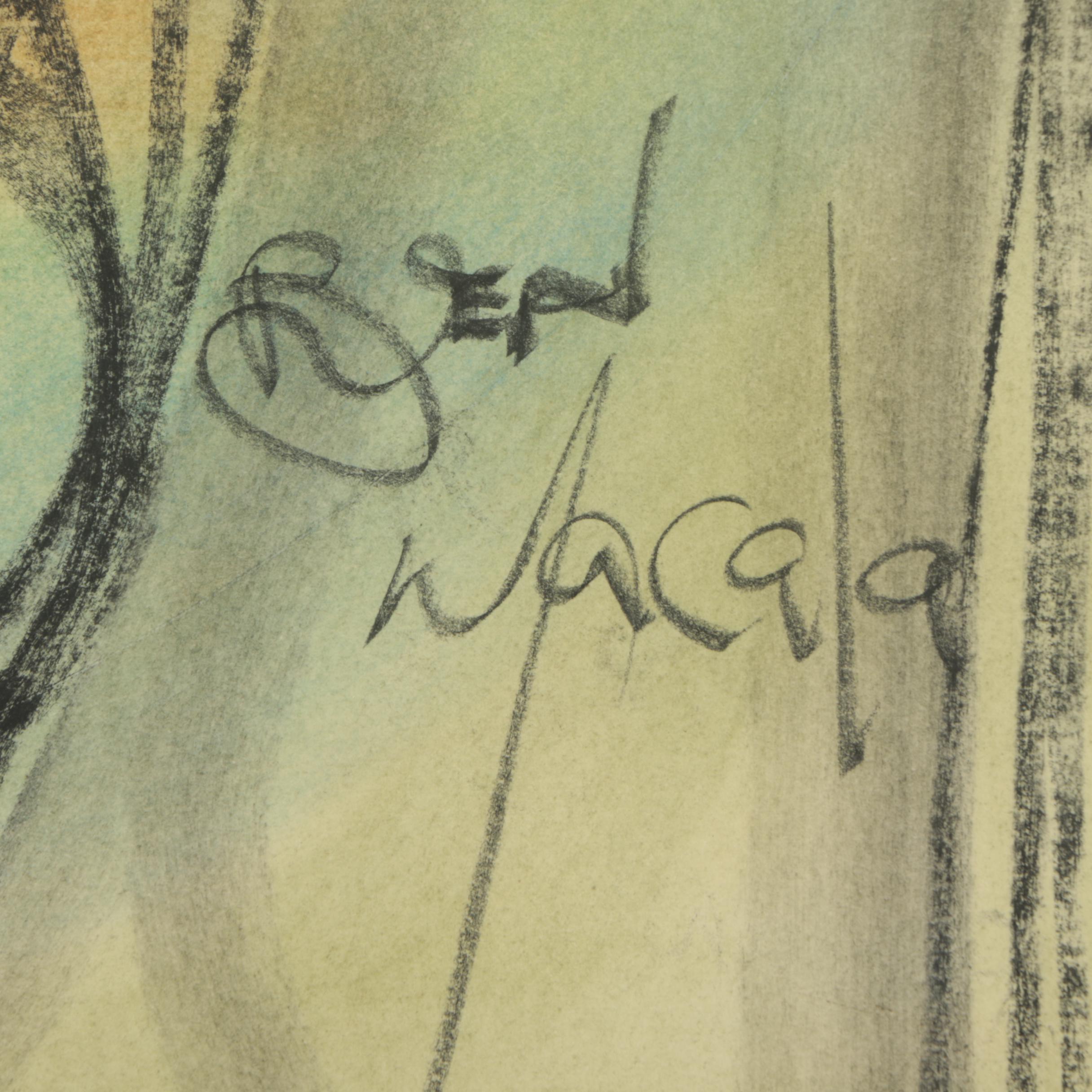 Ben Macala Pastel and Charcoal Drawing "Blue Green" | EBTH