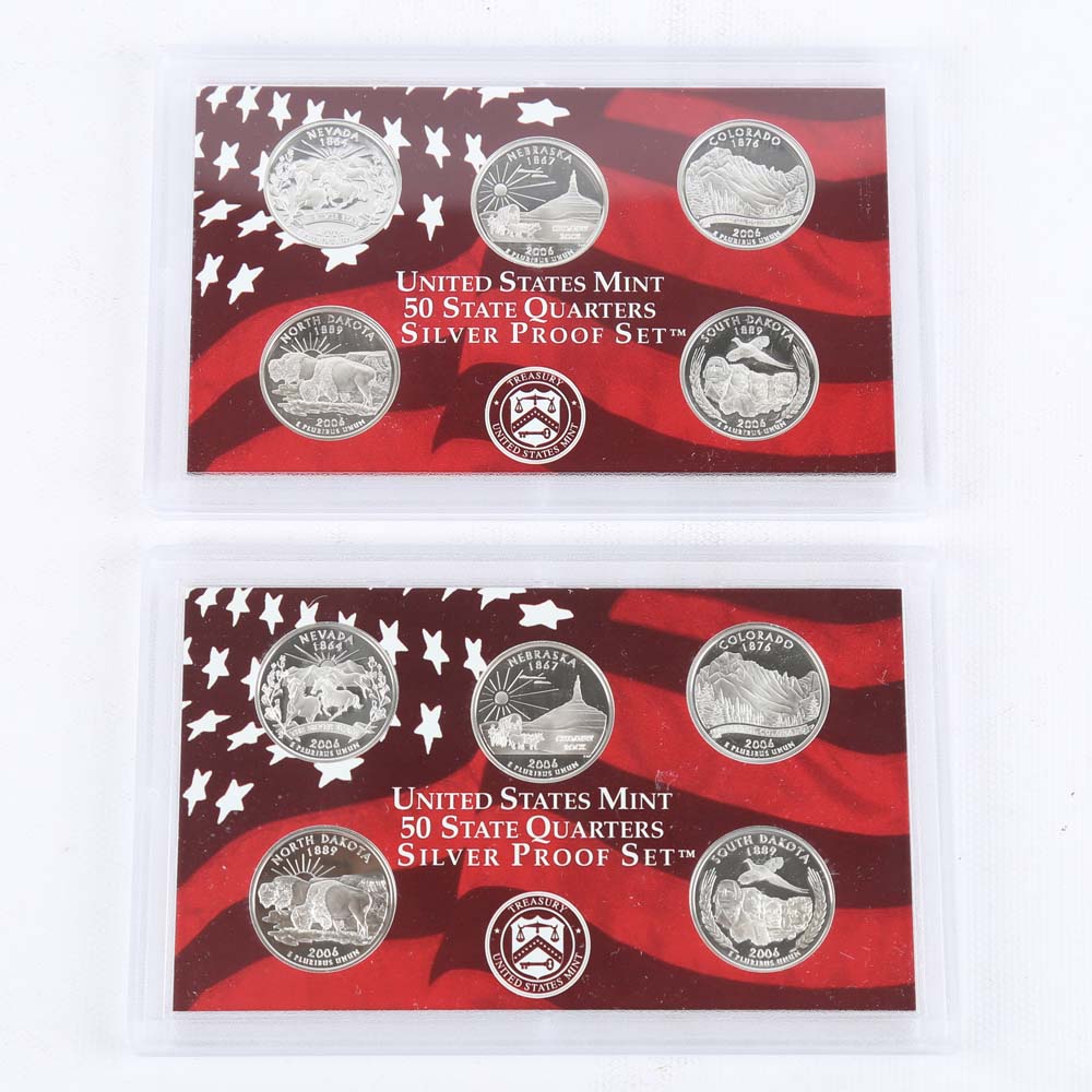Four United States Mint 50 State Quarters Silver Proof Sets | EBTH