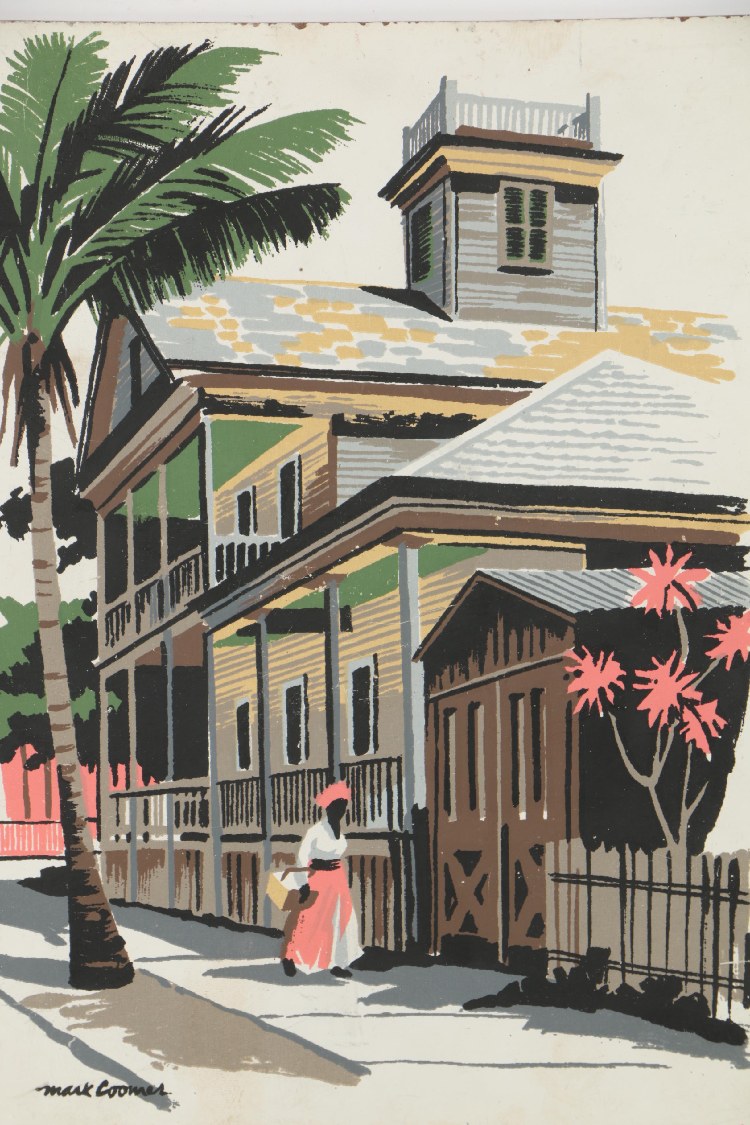 Vintage Mark Coomer Serigraphs of Tropical Architecture | EBTH