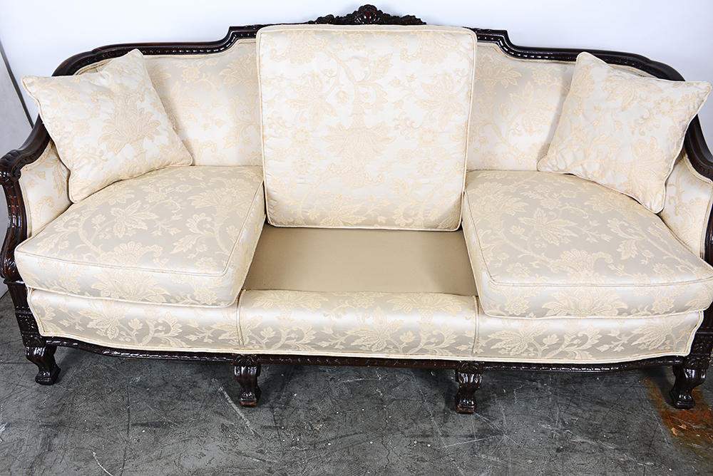 Brocade Upholstered Cabriole Sofa | EBTH