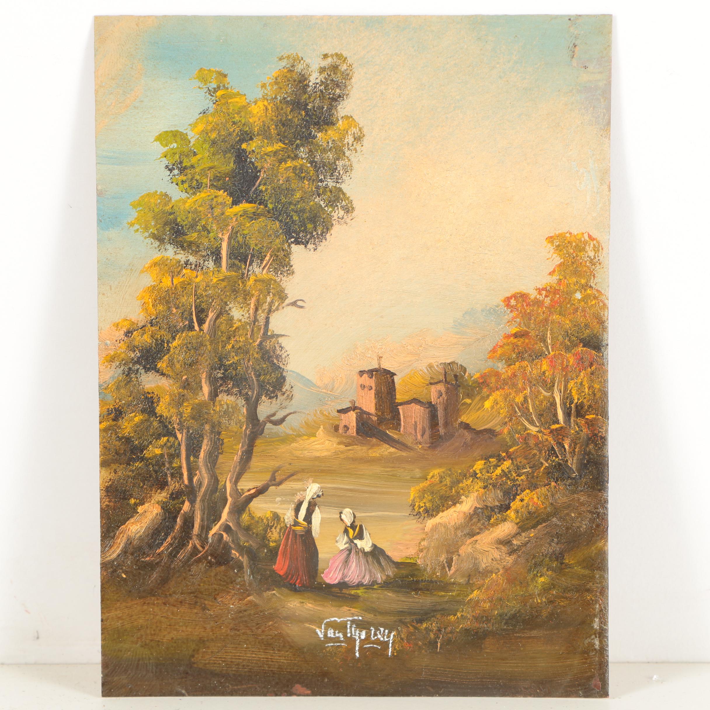 Pair of Antique Van Thoren Oil Paintings on copper sheet | EBTH