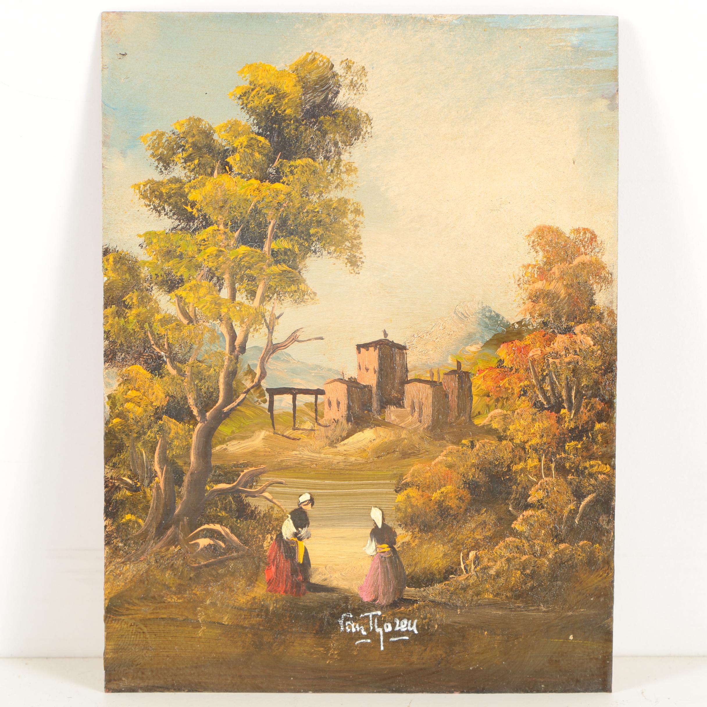 Pair of Antique Van Thoren Oil Paintings on copper sheet | EBTH