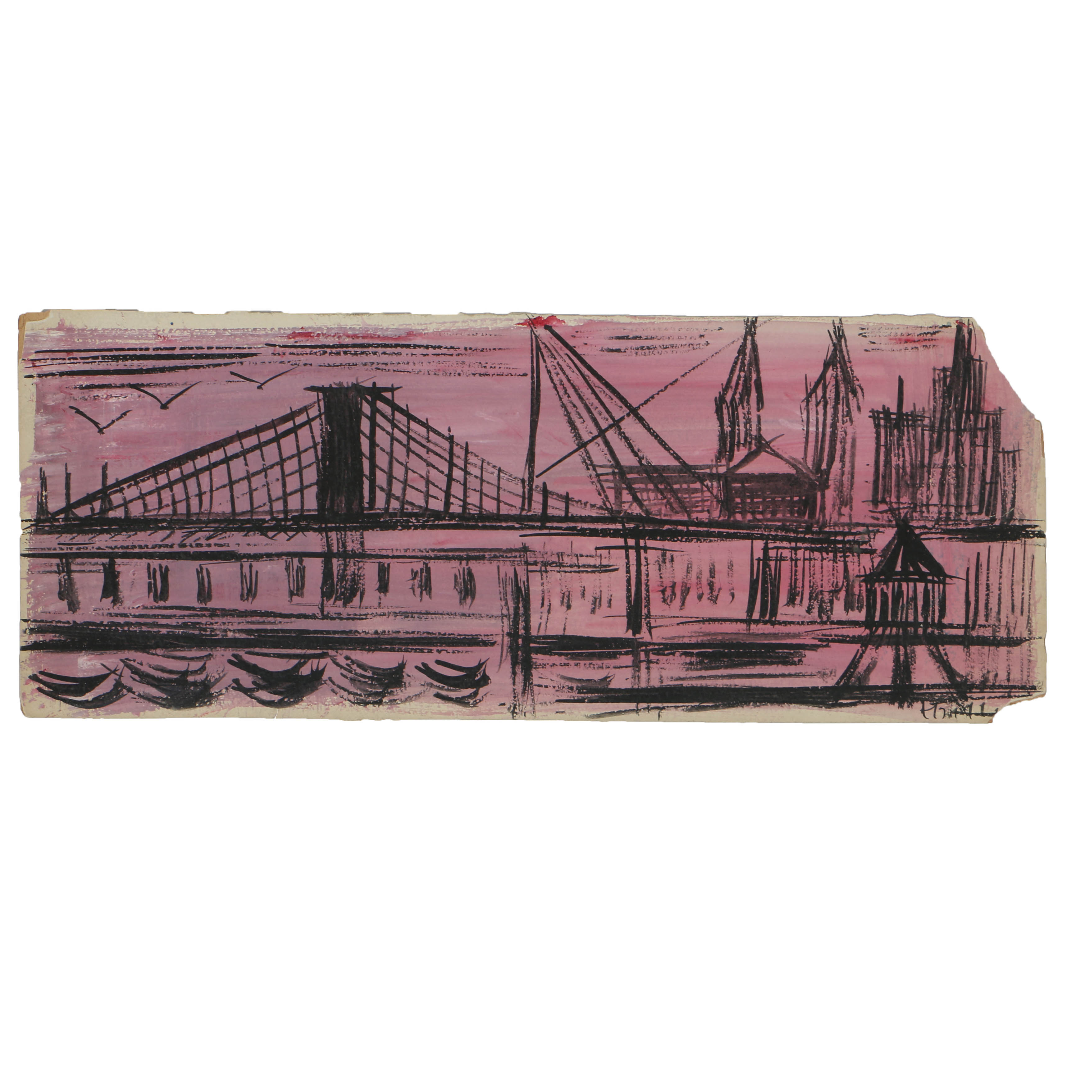 Esther Phillips Watercolor Painting on Paperboard of City Skyline | EBTH