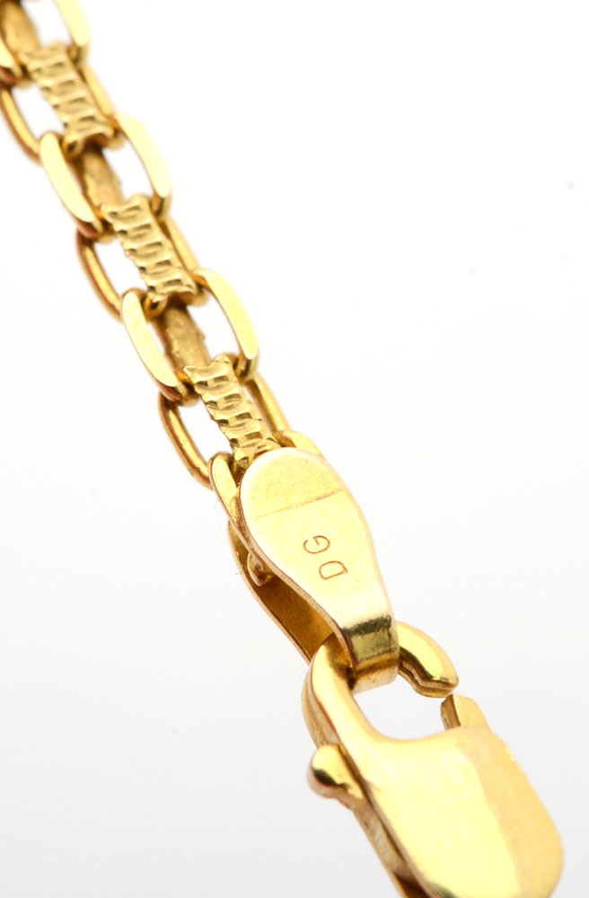 14K Yellow Gold Bismark Chain Necklace | EBTH