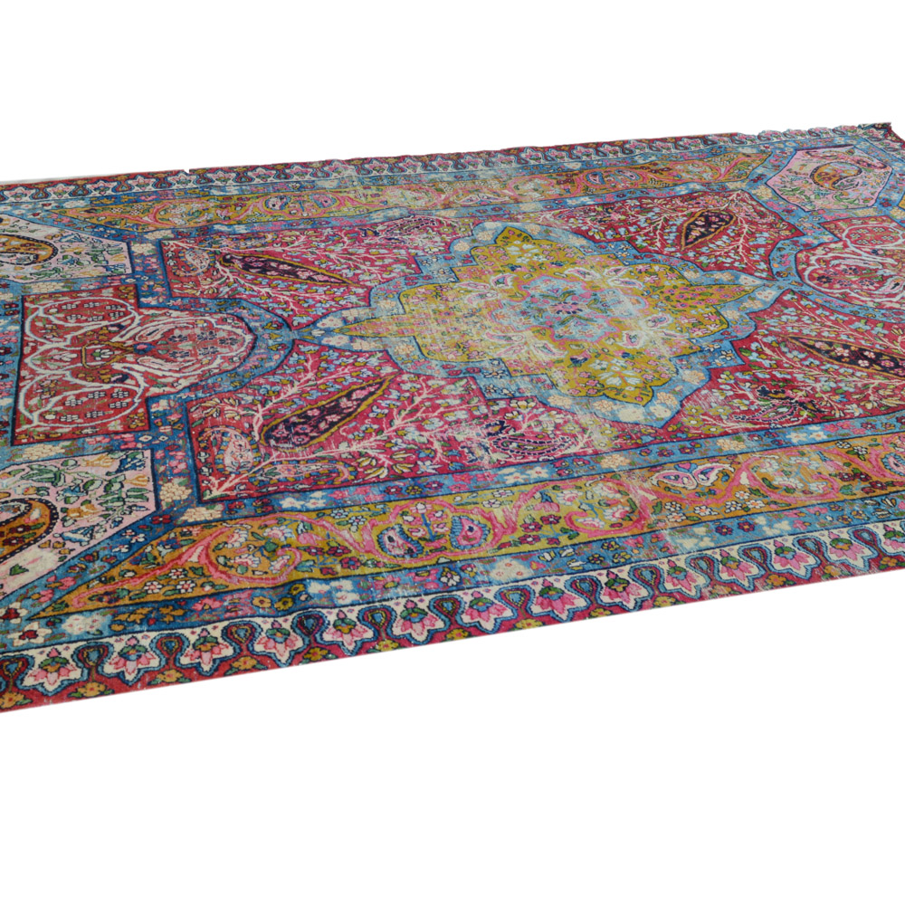 7' x 12' Antique Hand-Knotted Persian Lavar Kerman Rug | EBTH