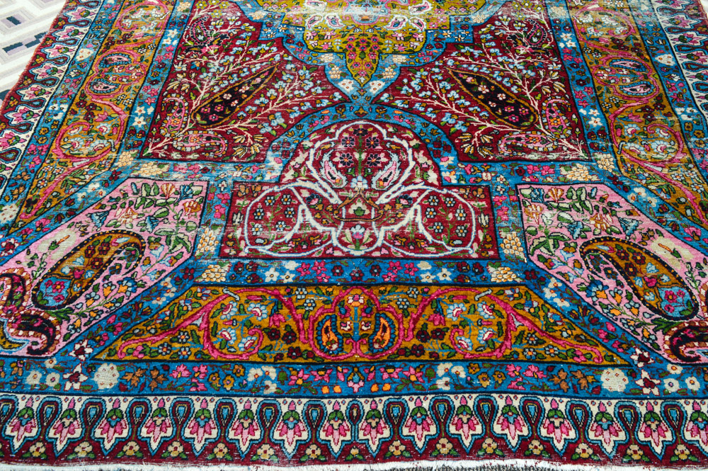 7' x 12' Antique Hand-Knotted Persian Lavar Kerman Rug | EBTH