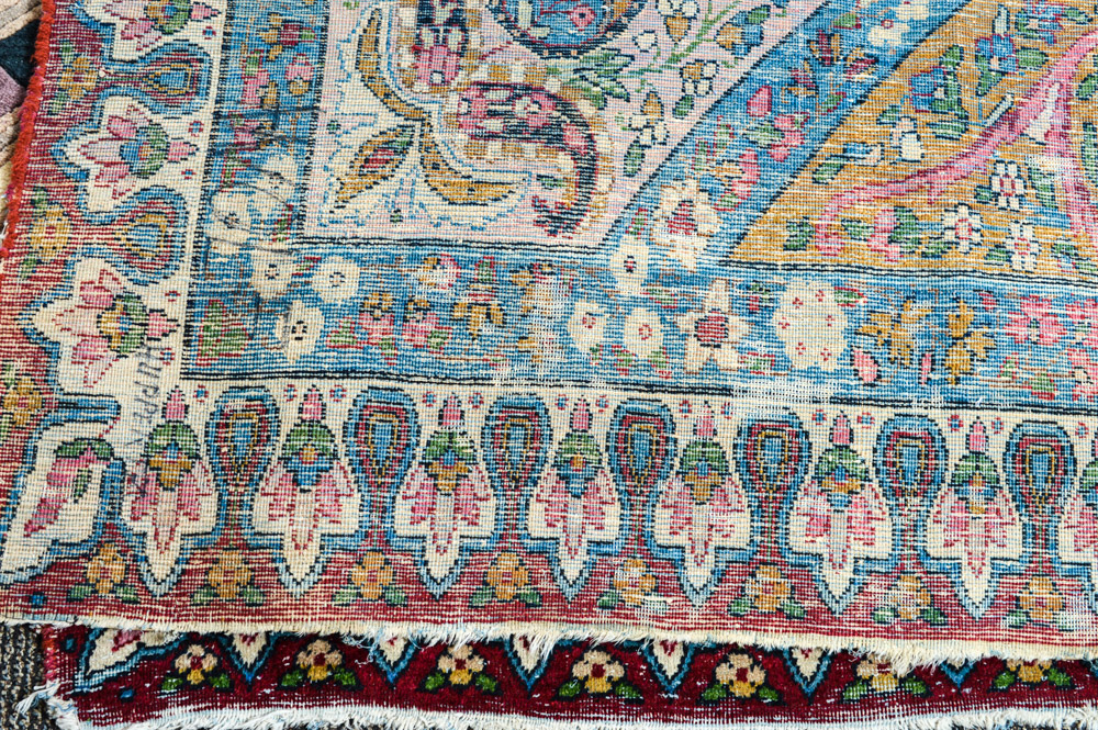 7' x 12' Antique Hand-Knotted Persian Lavar Kerman Rug | EBTH