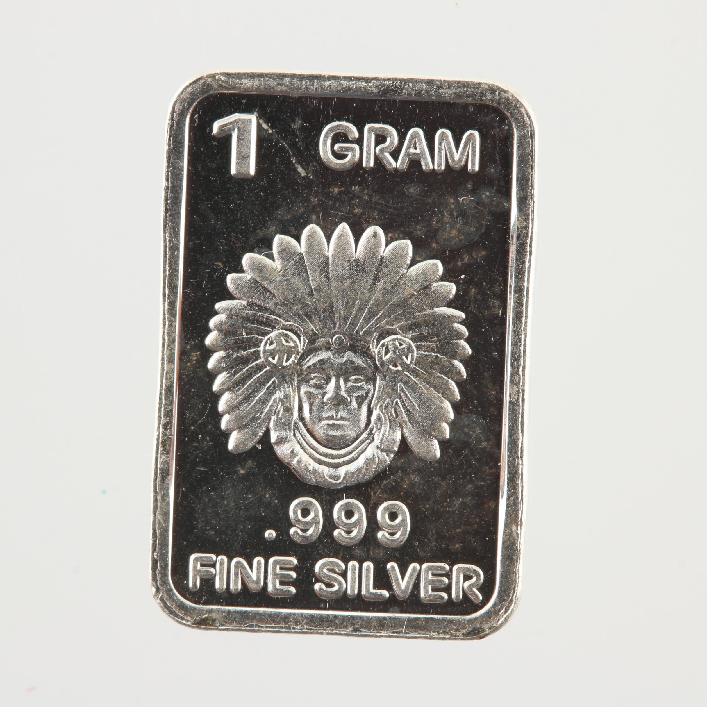 Group of Ten One Gram Silver Ingots and Rounds | EBTH