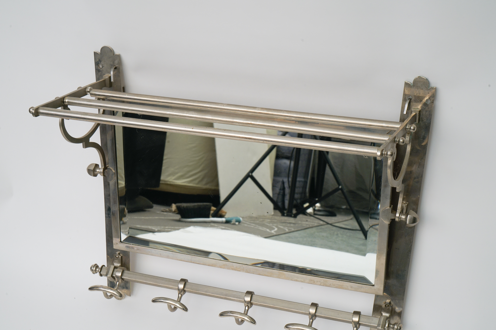 **REWORK**Vintage Nickeled Metal Train Luggage Rack | EBTH