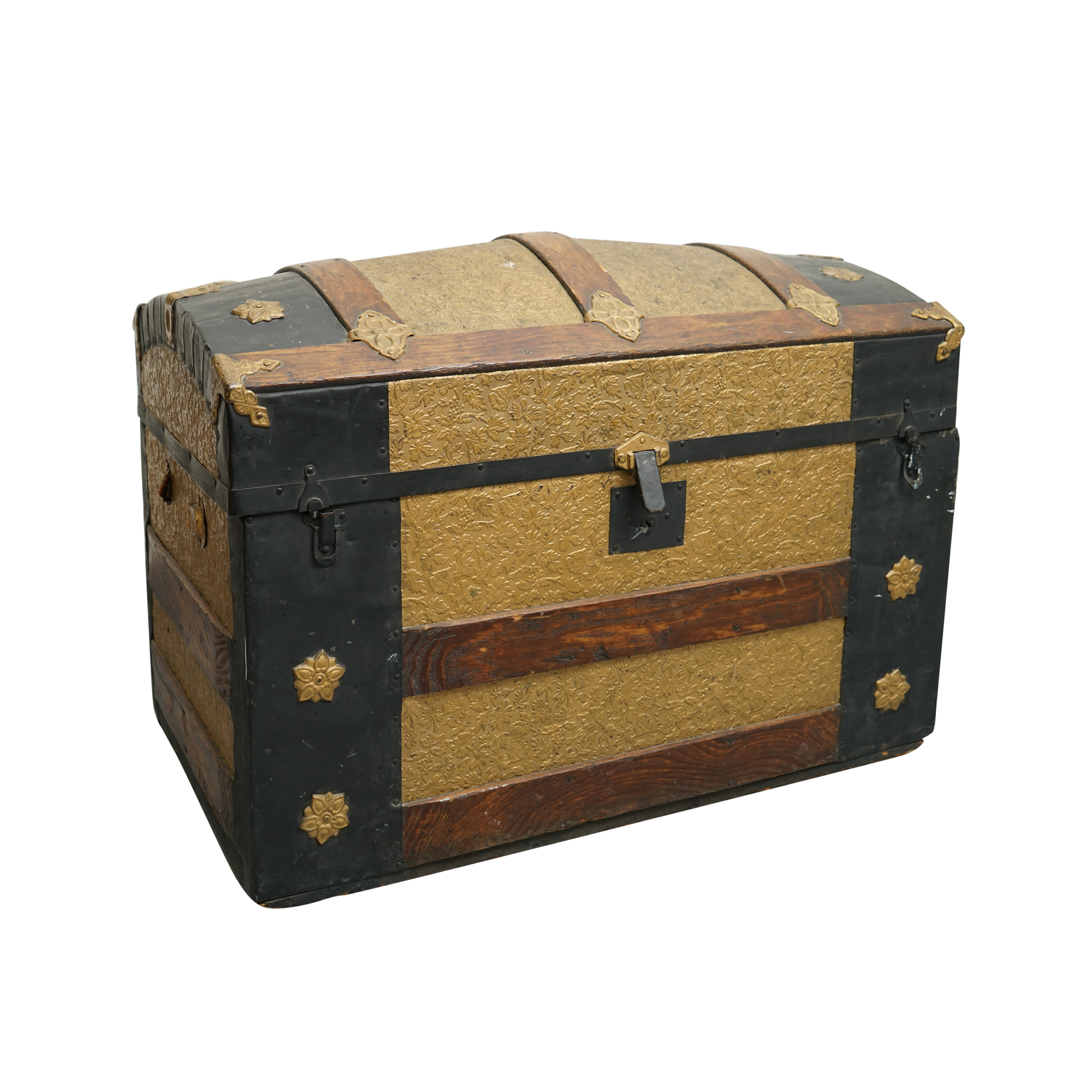 Vintage Dome Top Trunk with Casters | EBTH