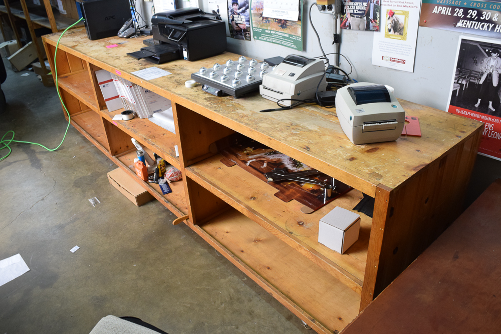 Wood Work Station with Open Shelving | EBTH
