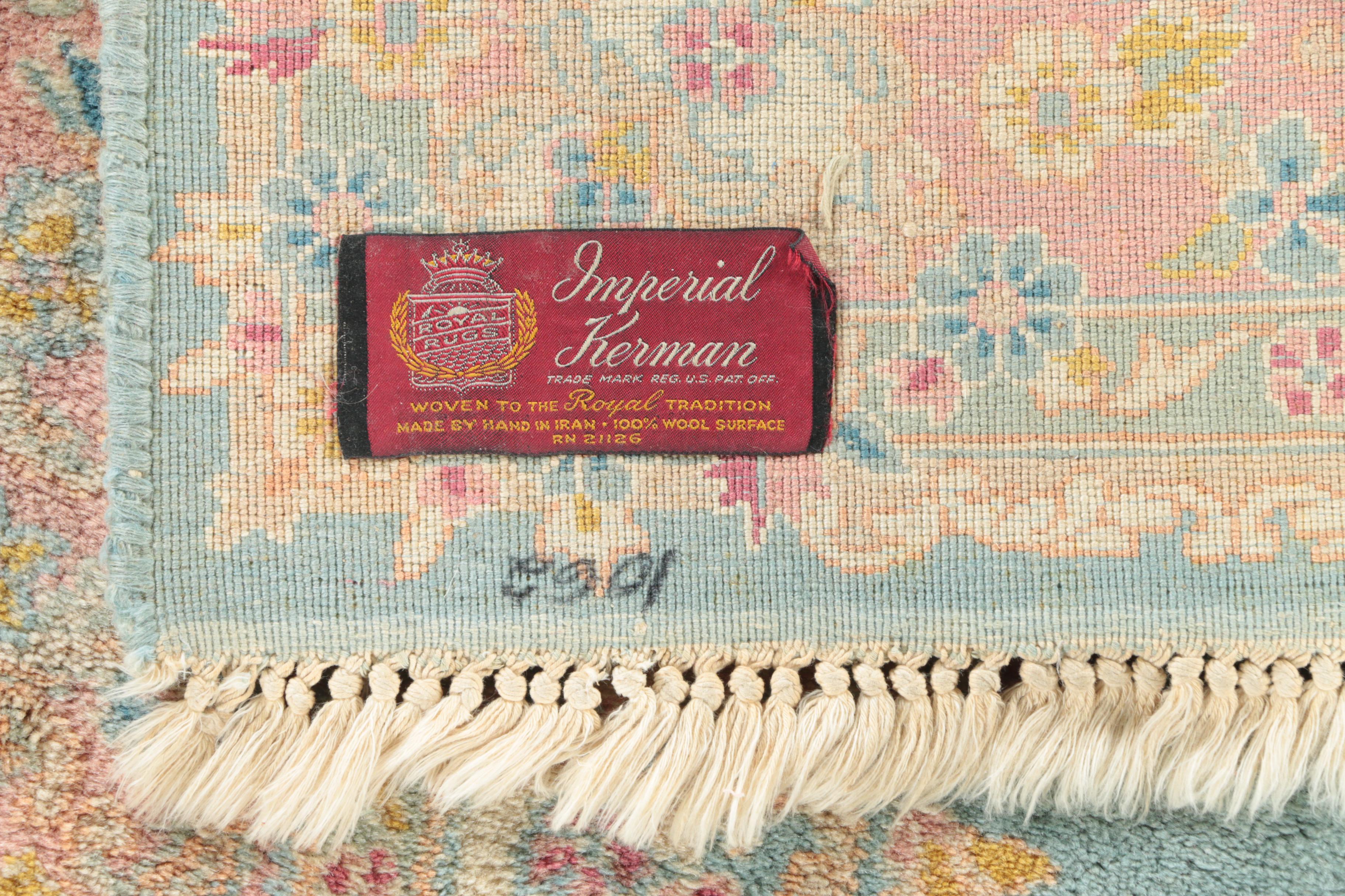 Finely Hand-Knotted Persian "Imperial Kerman" Wool Area Rug by Royal ...