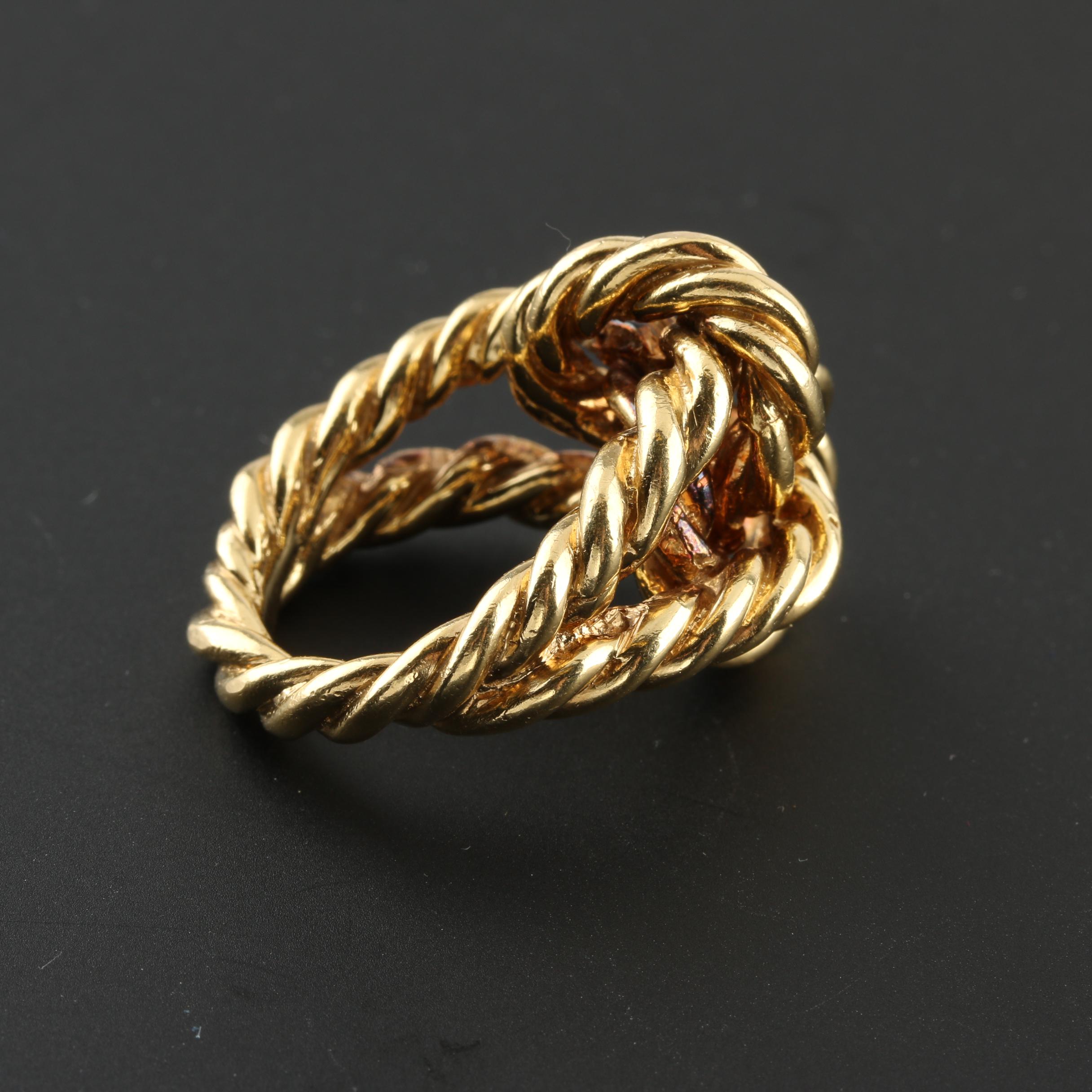 18K Yellow Gold Rope Knot Ring | EBTH