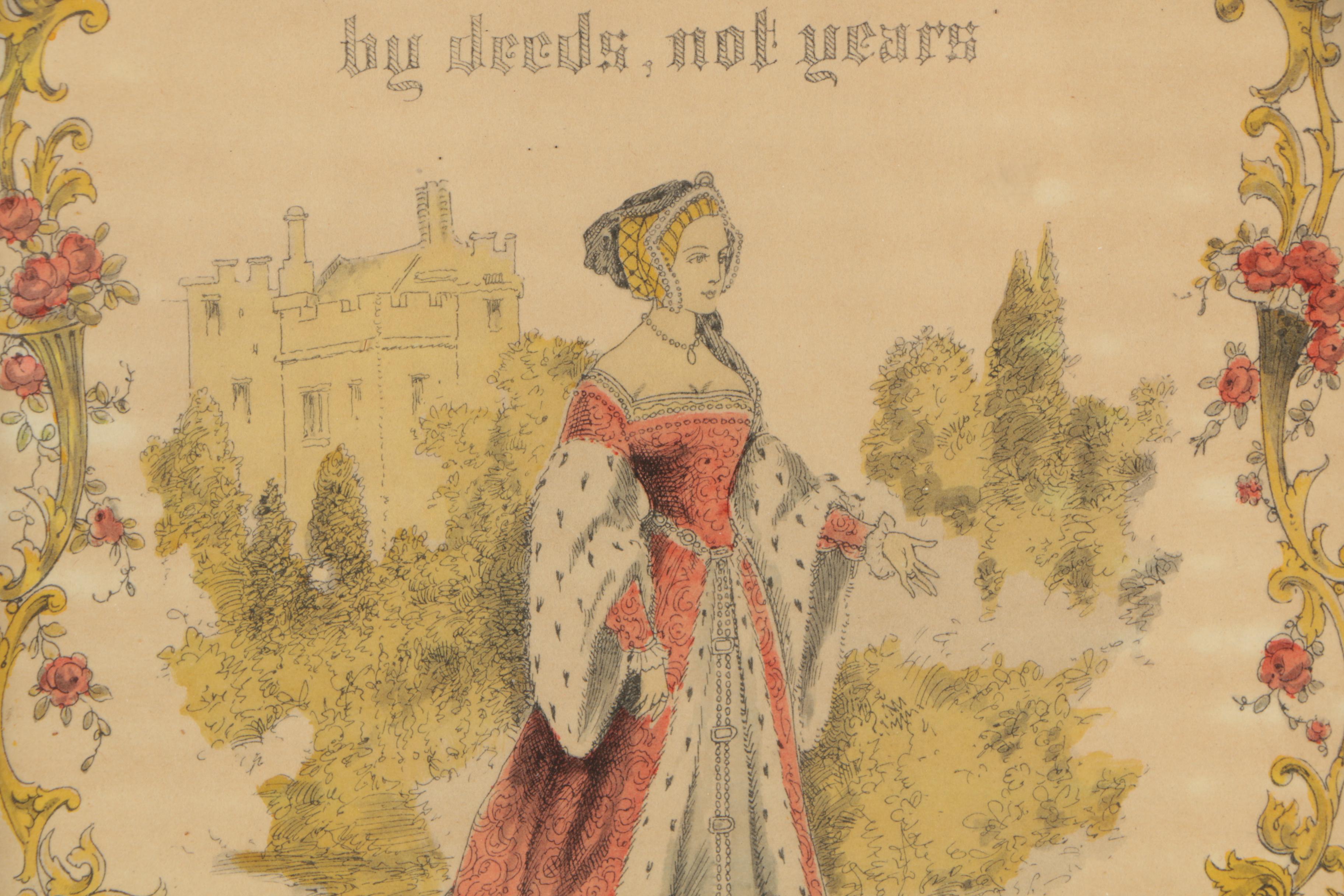 Colored Lithographs of Medieval Women | EBTH