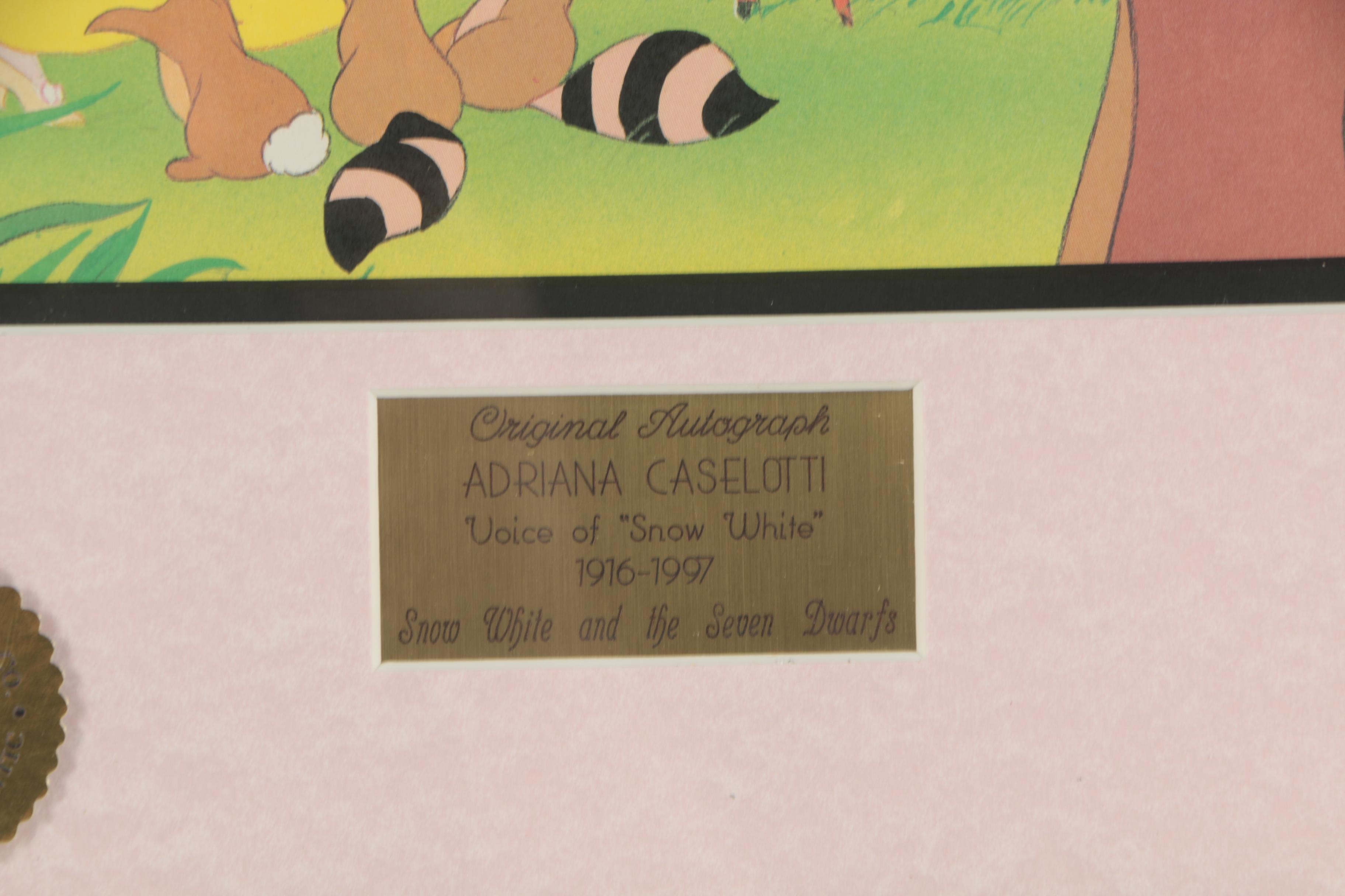 Adriana Caselotti Autographed Offset Lithograph "Snow White and the ...