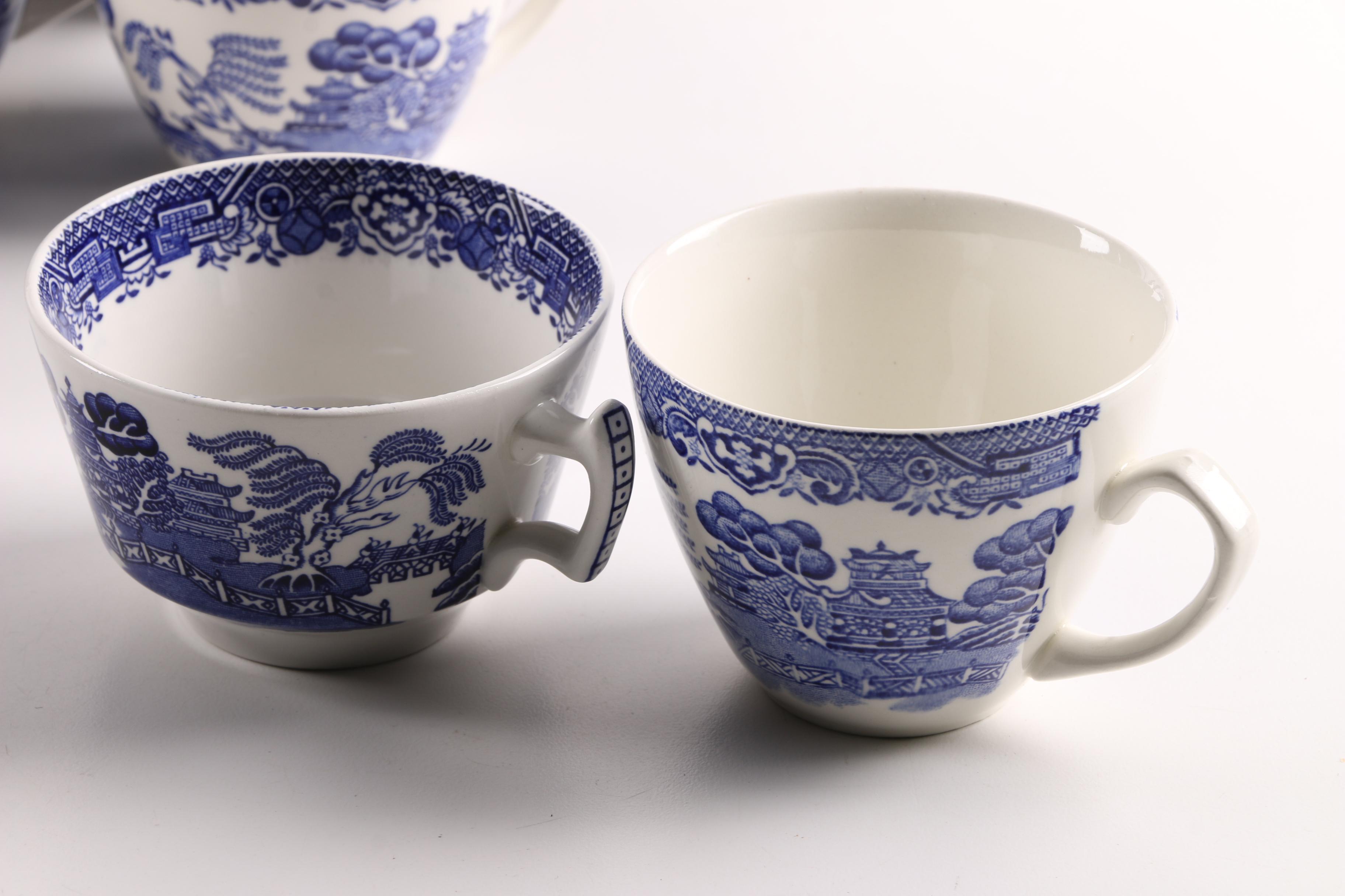 Vintage "Blue Willow" Tableware by John Maddock & Sons and Newport ...