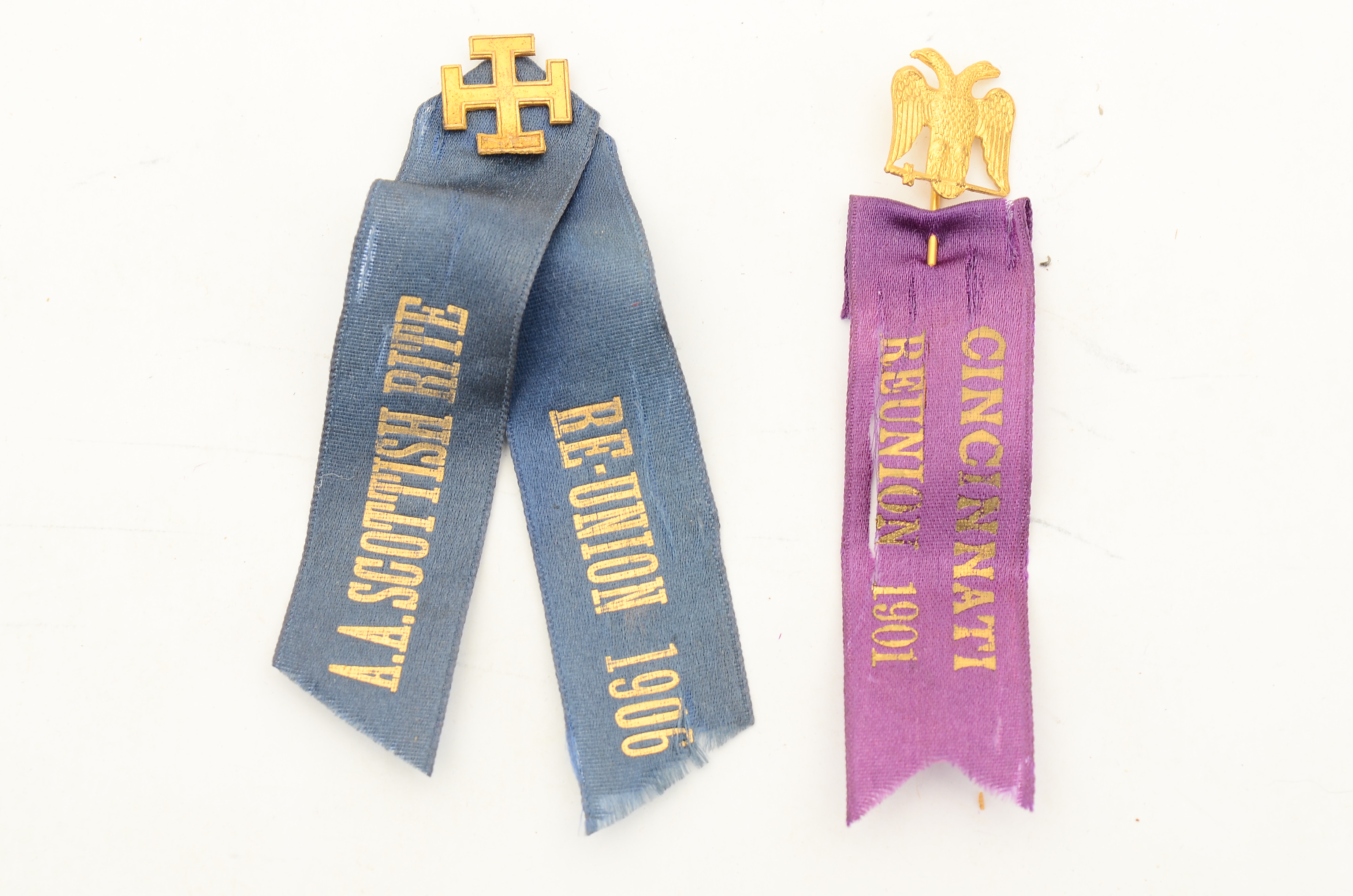Antique Railroad Union and Masonic Ribbons and Pins | EBTH