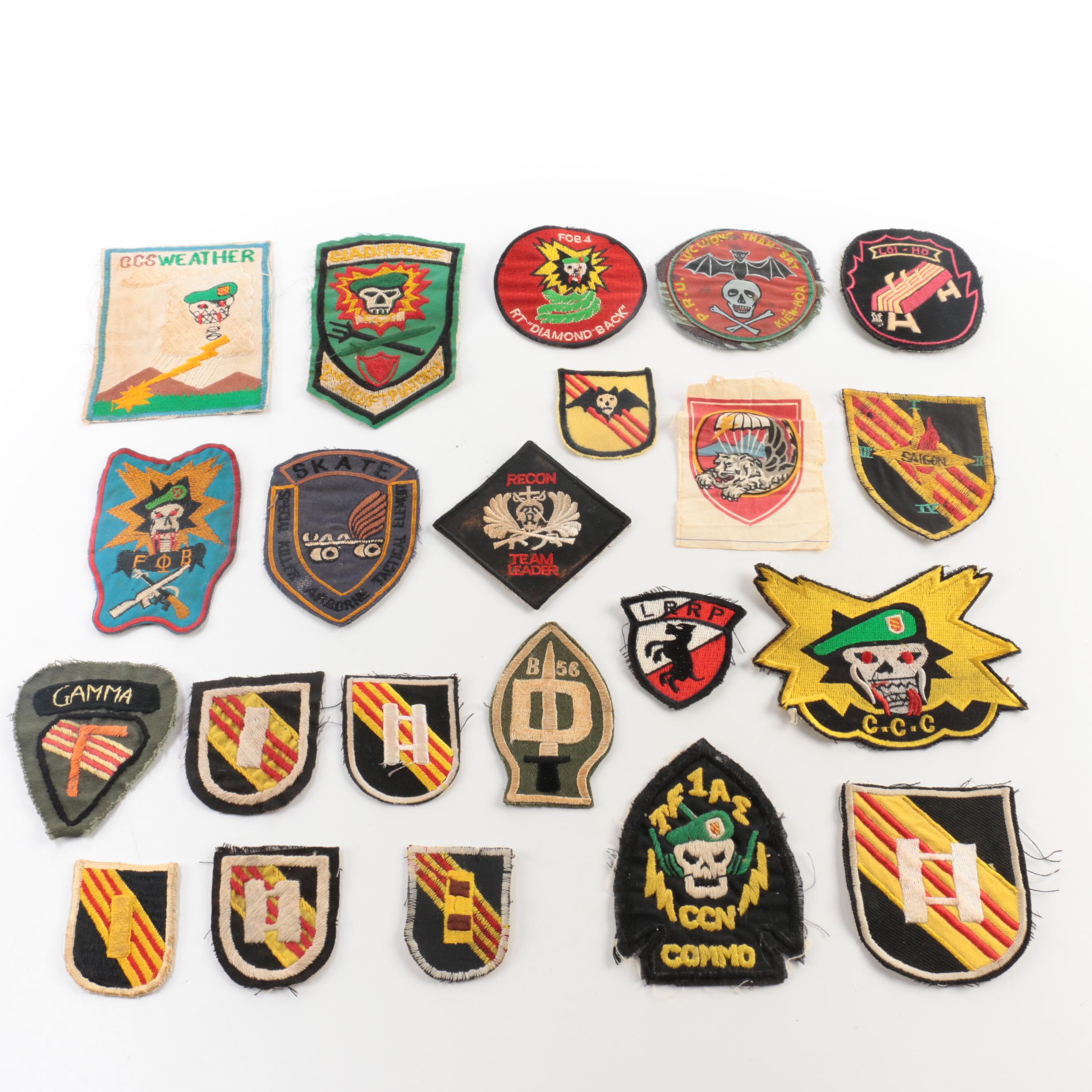 Assorted Vietnam Era Military Patches Including Handmade MAC-SOG ...