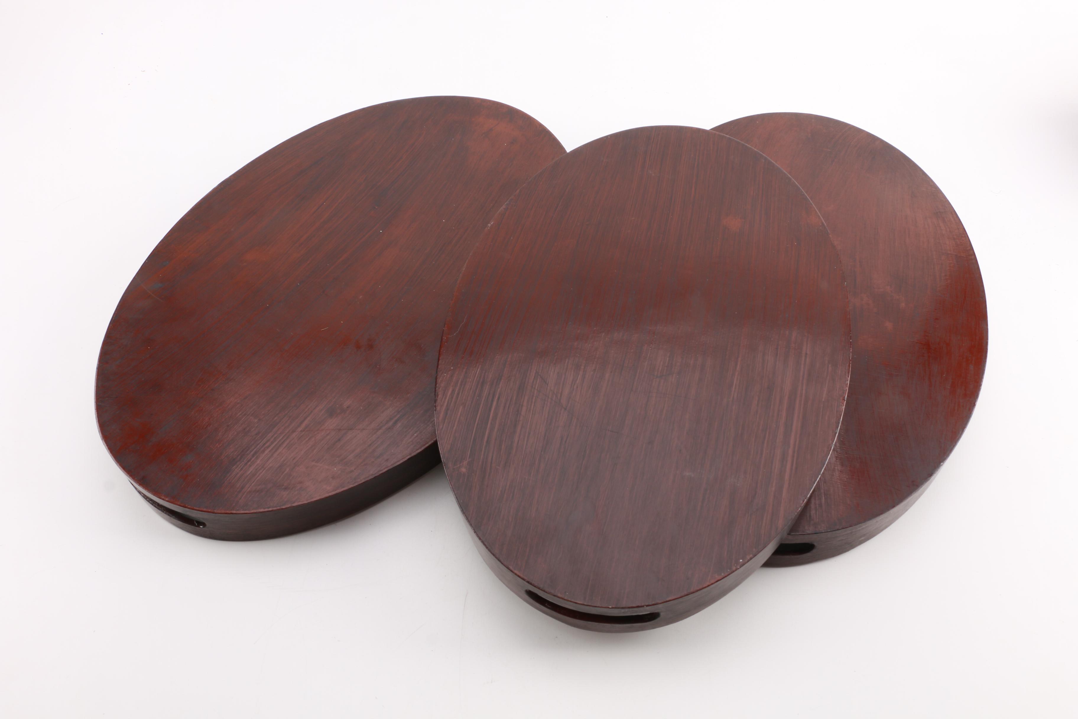 Hand-painted Wooden Nesting Serving Trays | EBTH