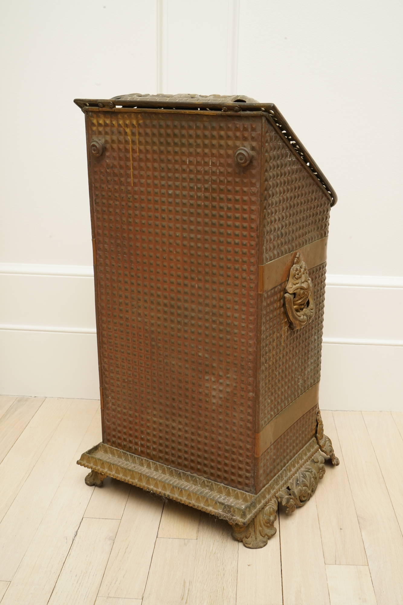 Antique Brass and Tin Ash Bin | EBTH