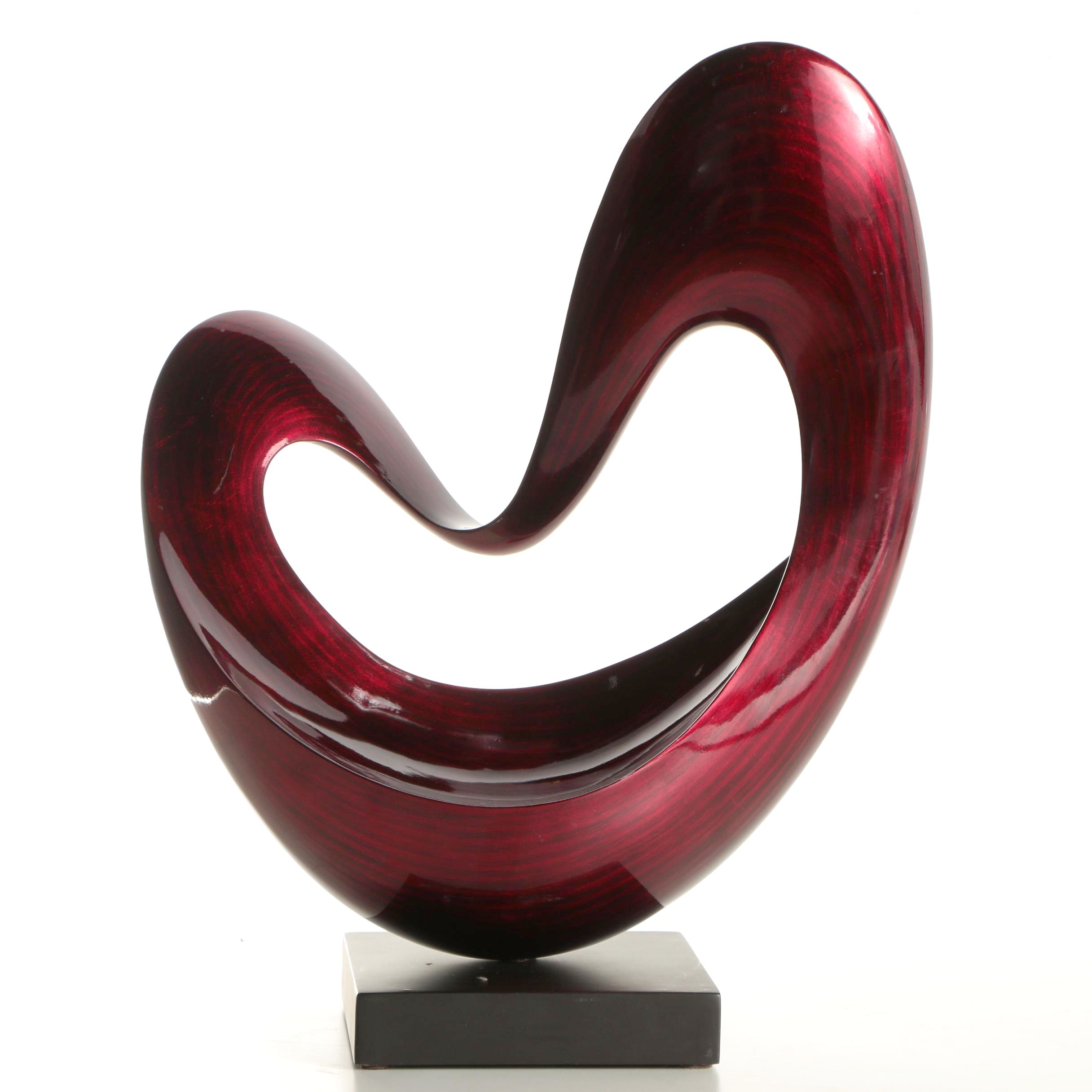 Hebi Arts Lacquered Wood Sculpture "Floating Heart" | EBTH