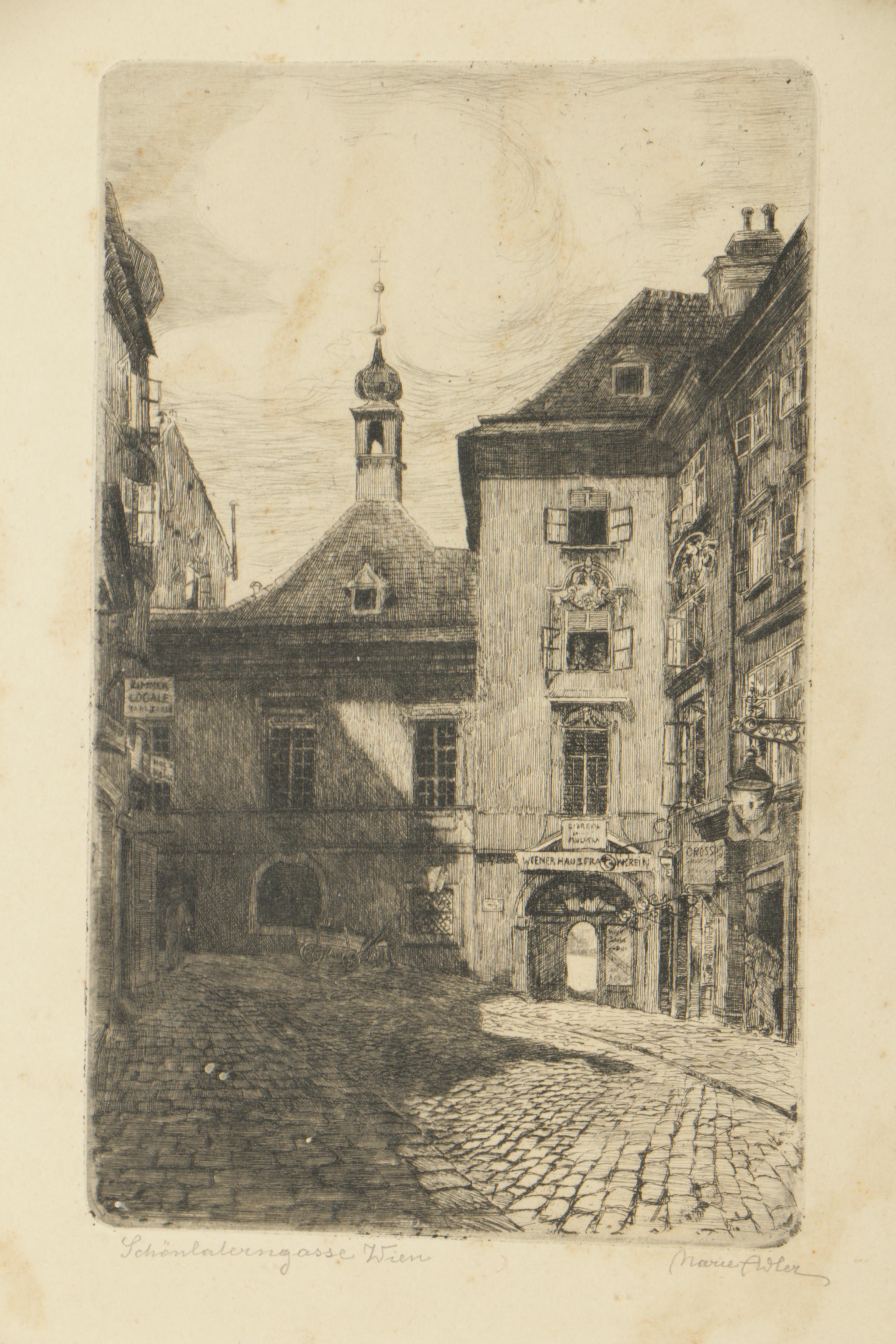 Marie Adler Early 20th Century Etching "Schönlaterngasse Wien" | EBTH