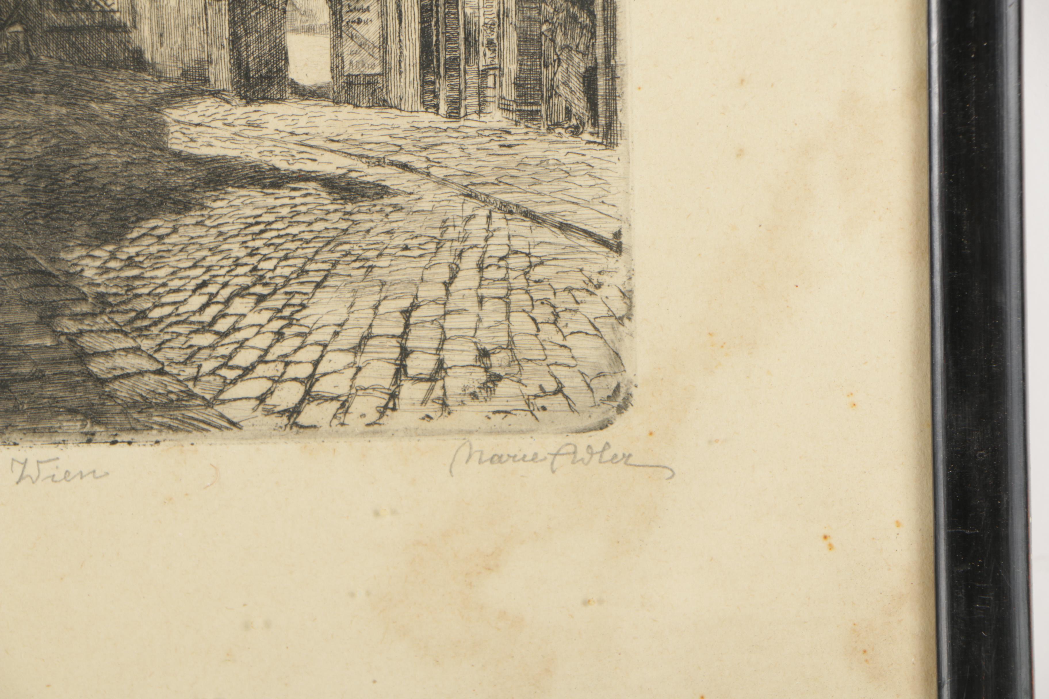 Marie Adler Early 20th Century Etching "Schönlaterngasse Wien" | EBTH