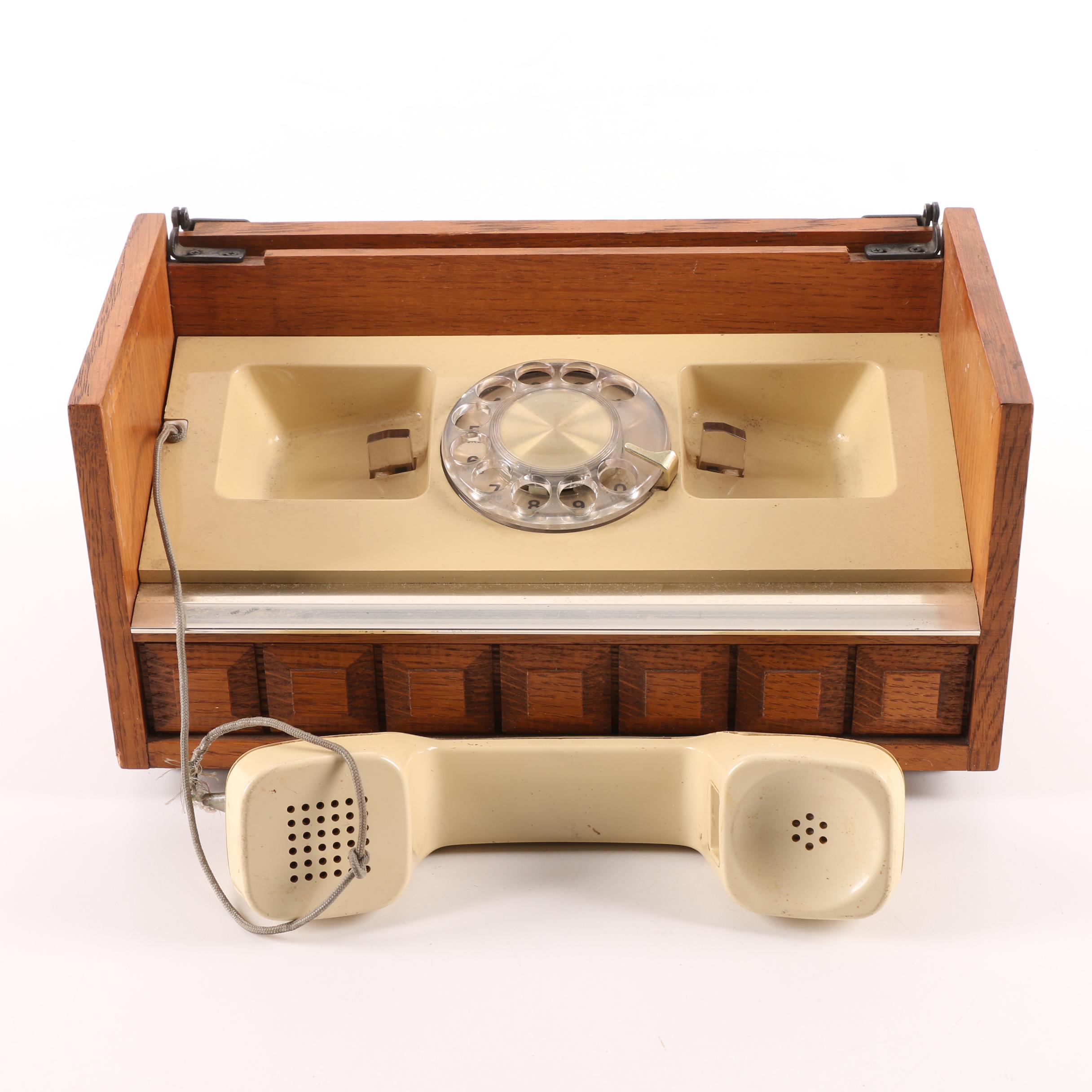Mahogany Tone Wooden Chassis Rotary Phone | EBTH