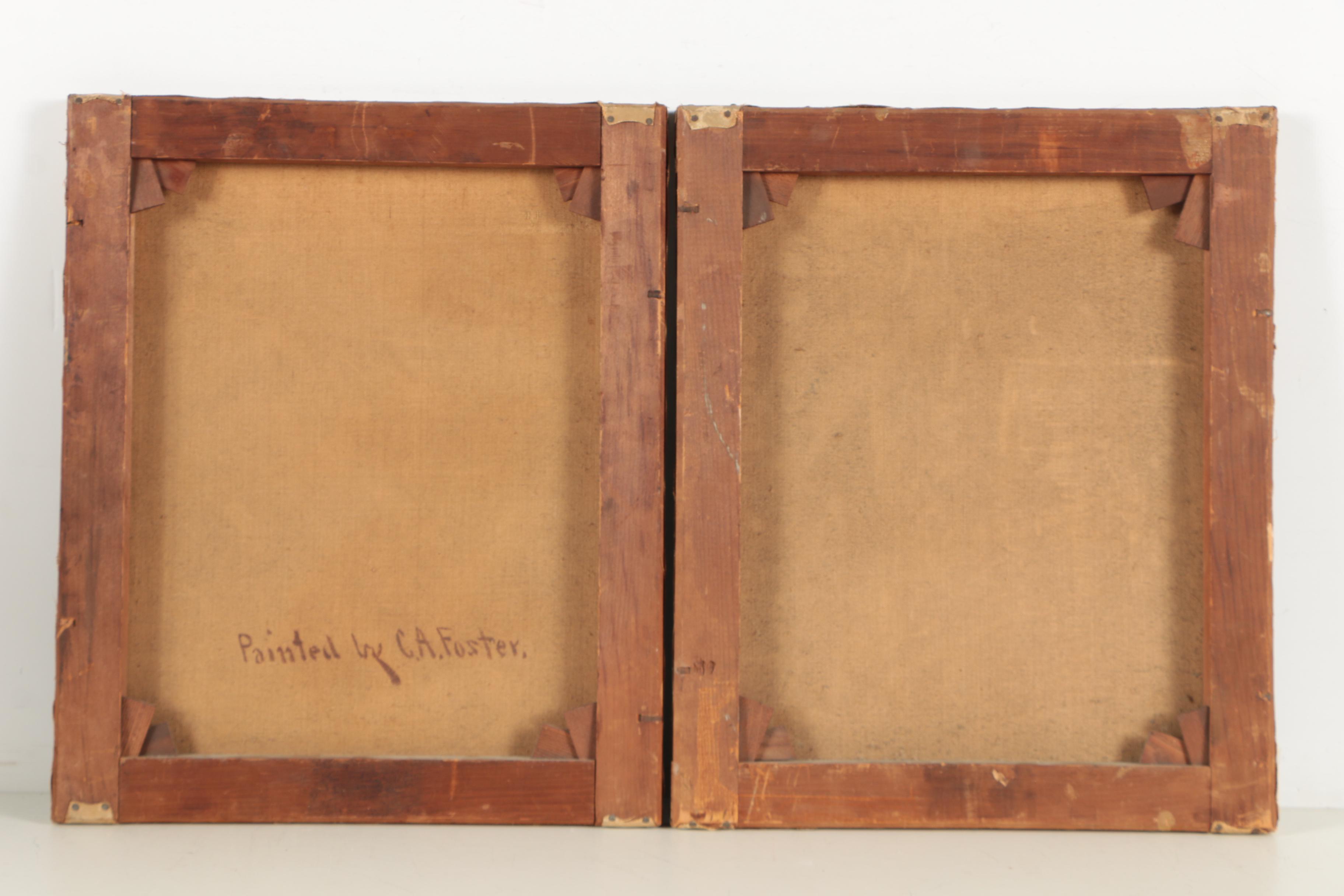 Antique Oil Painting Portraits Attributed to Charles Andrew Foster | EBTH