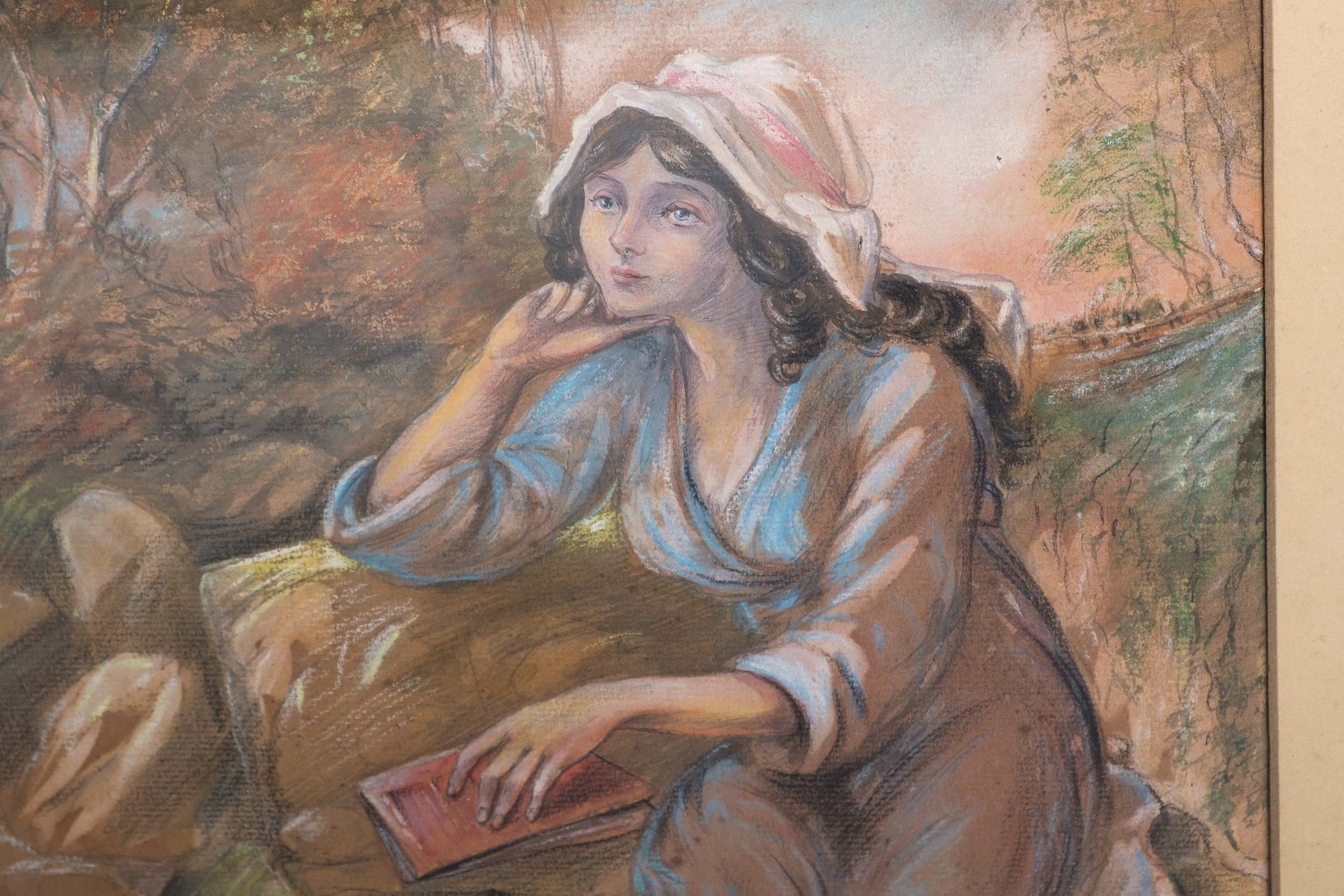 Pastel Drawing of Genre Scene | EBTH